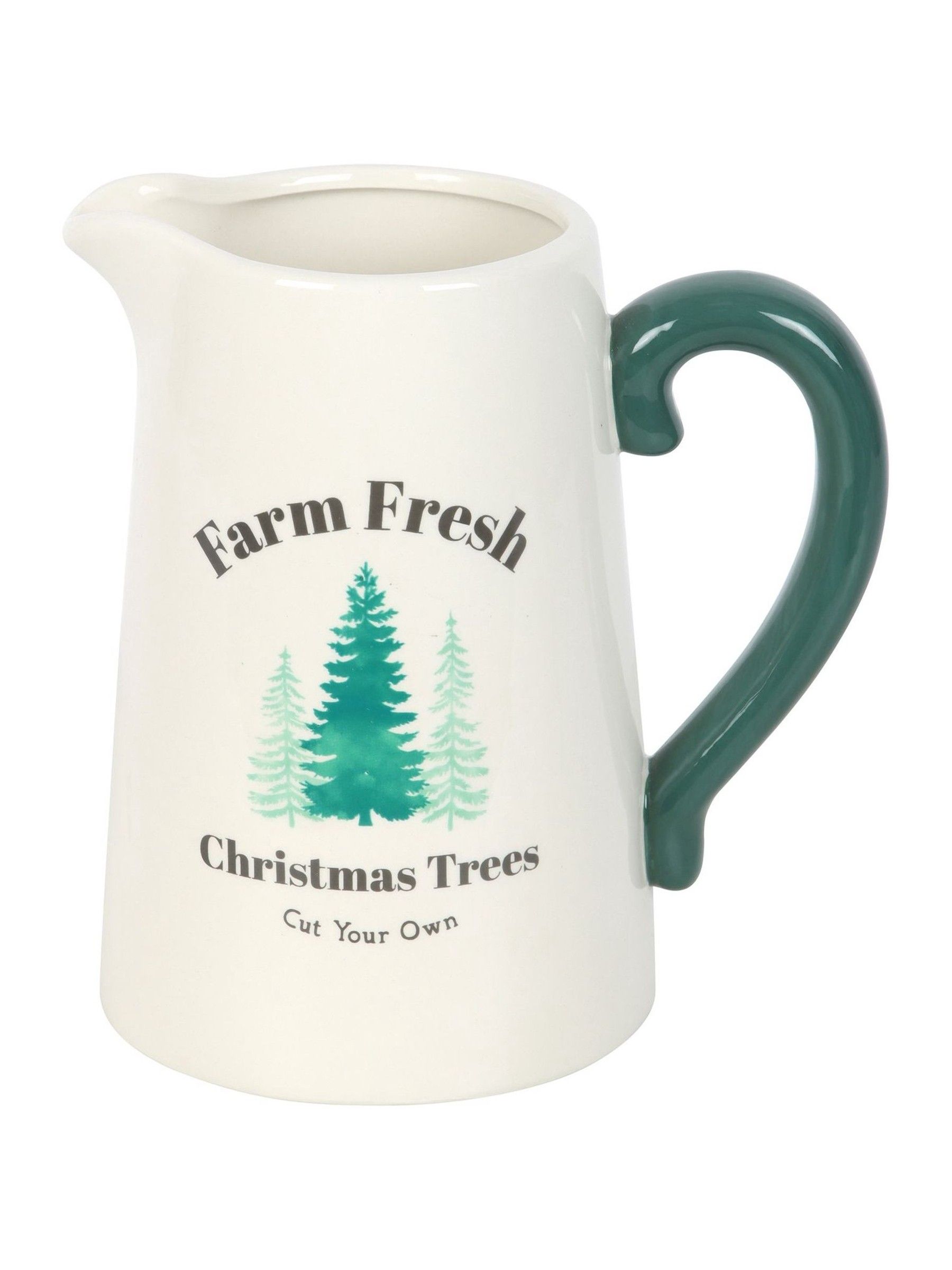 Buy Something Different White Farm Fresh Christmas Trees Ceramic Flower ...