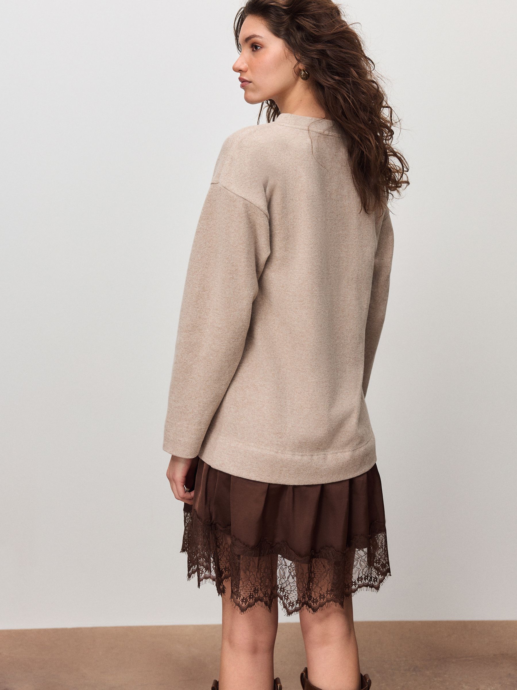Buy Neutral 2-In-1 Soft Touch Jumper Lace Skirt from the Next UK online ...