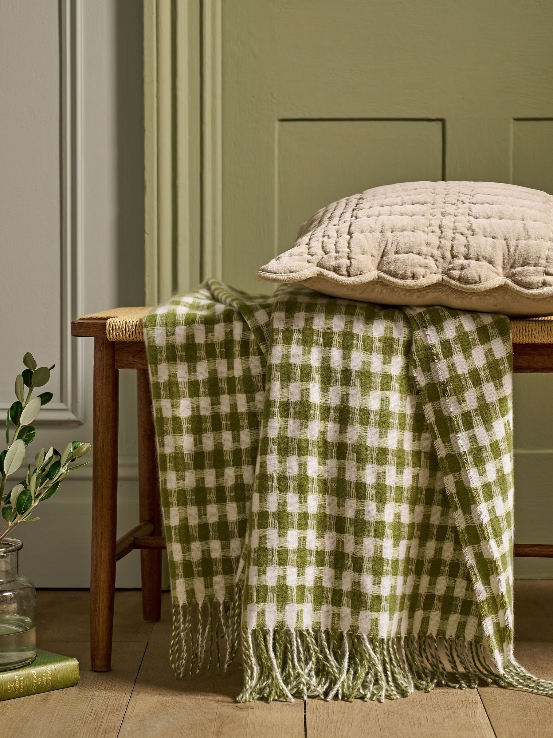 Buy Laura Ashley Olive Green Knapton Throw from the Next UK online shop
