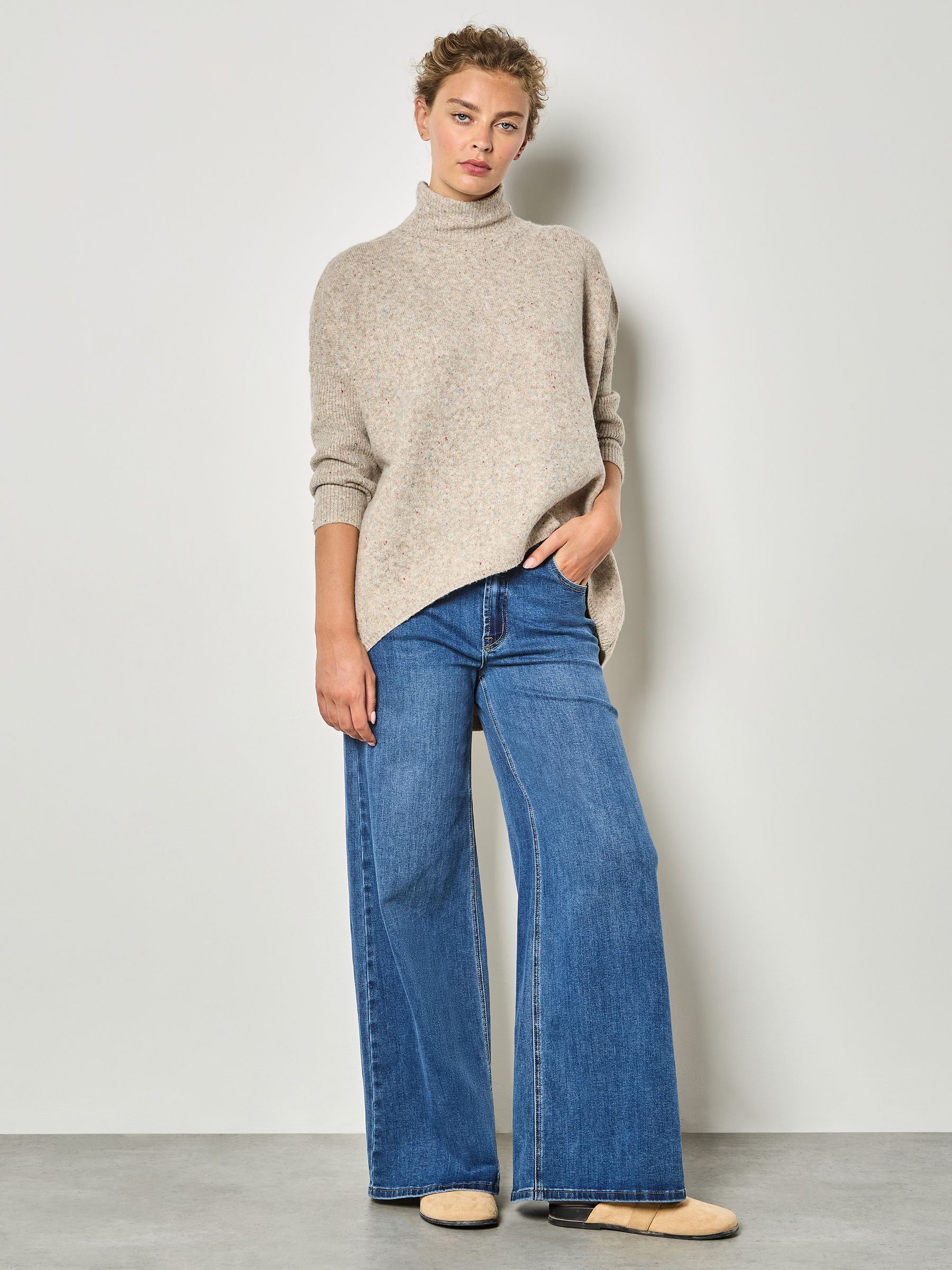 Buy Apricot Natural Rainbow Fleck Cape Jumper from the Next UK online shop
