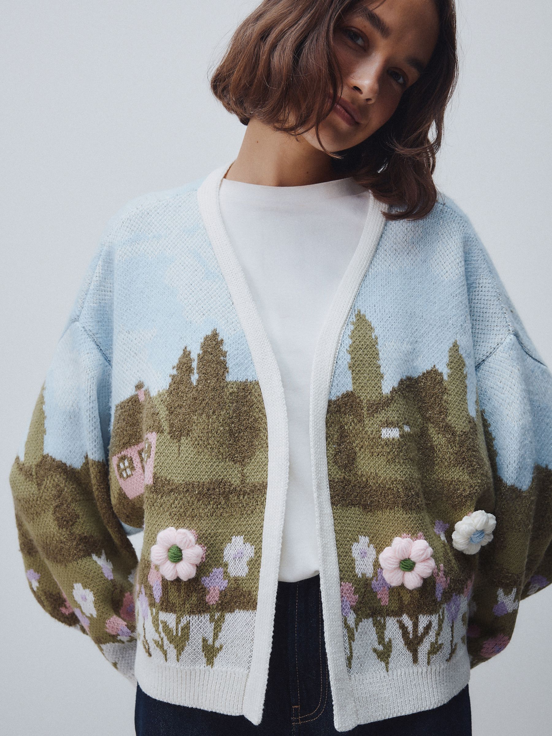 Buy Green 3D Tulip Knitted Cardigan from the Next UK online shop