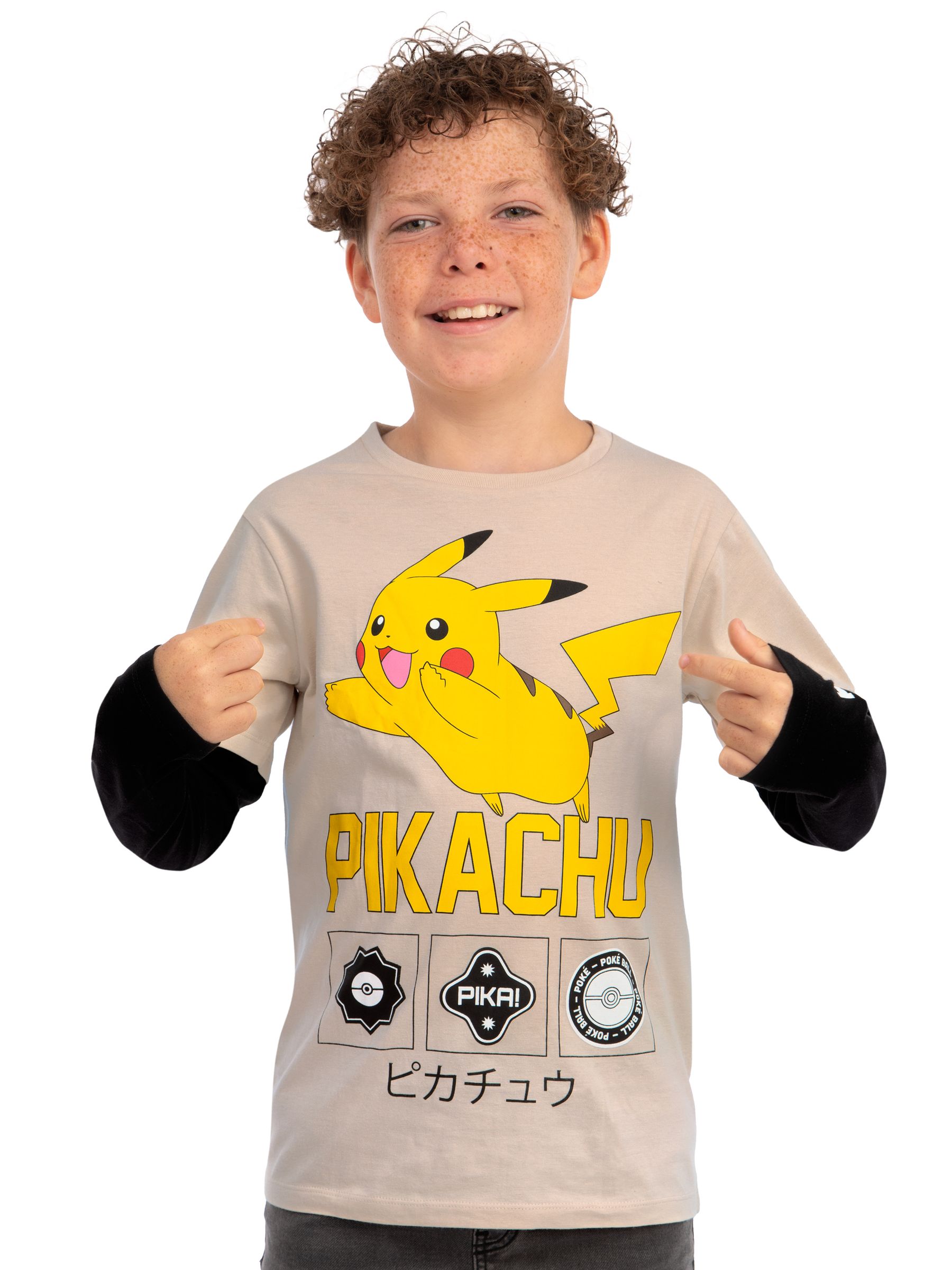 Buy Character Natural Pokemon Pikachu Long Sleeve T-Shirt from the Next ...