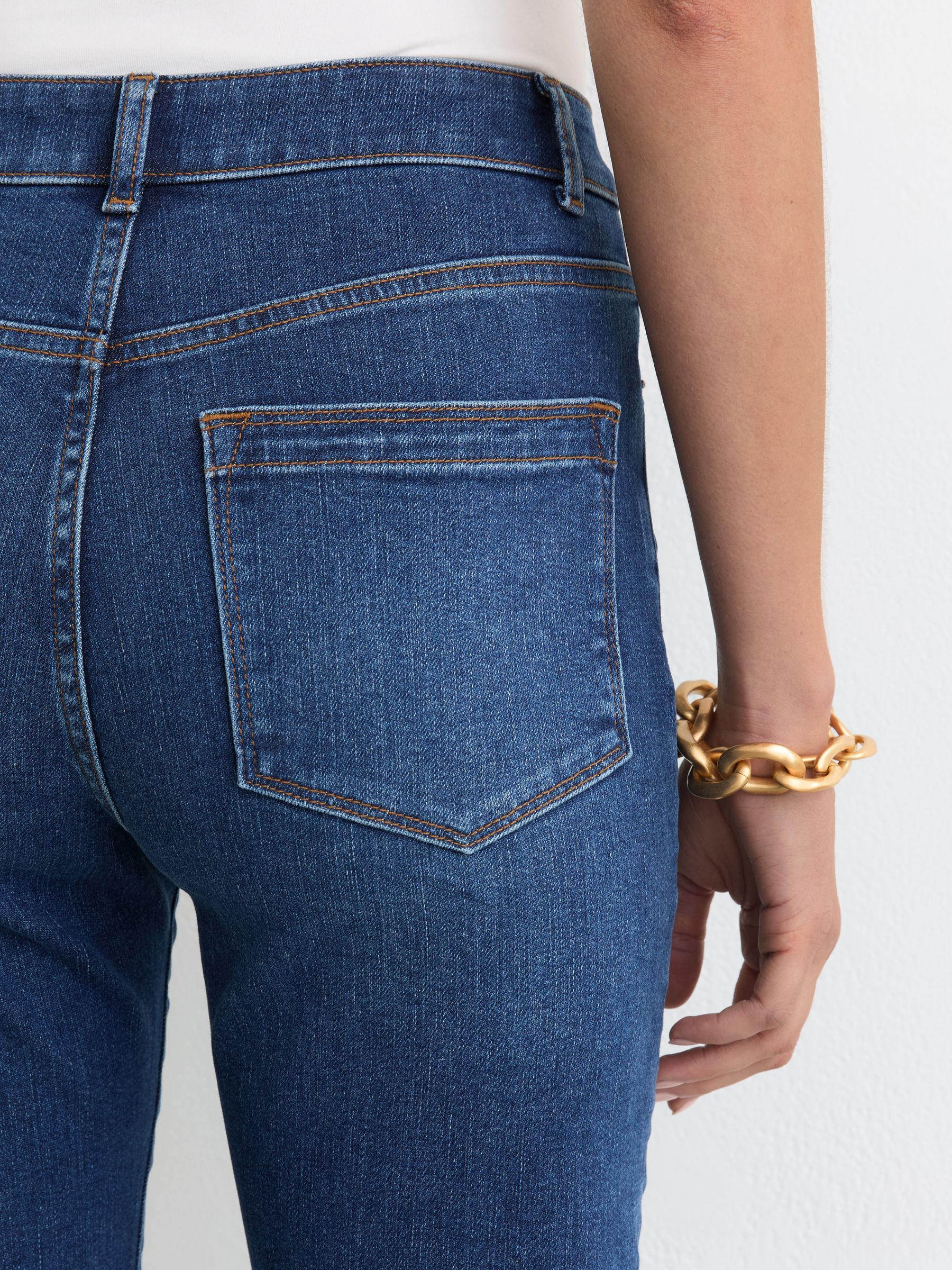 Buy Reiss Mid Blue Isabel Petite Slim-Leg Mid-Rise Jeans from Next ...