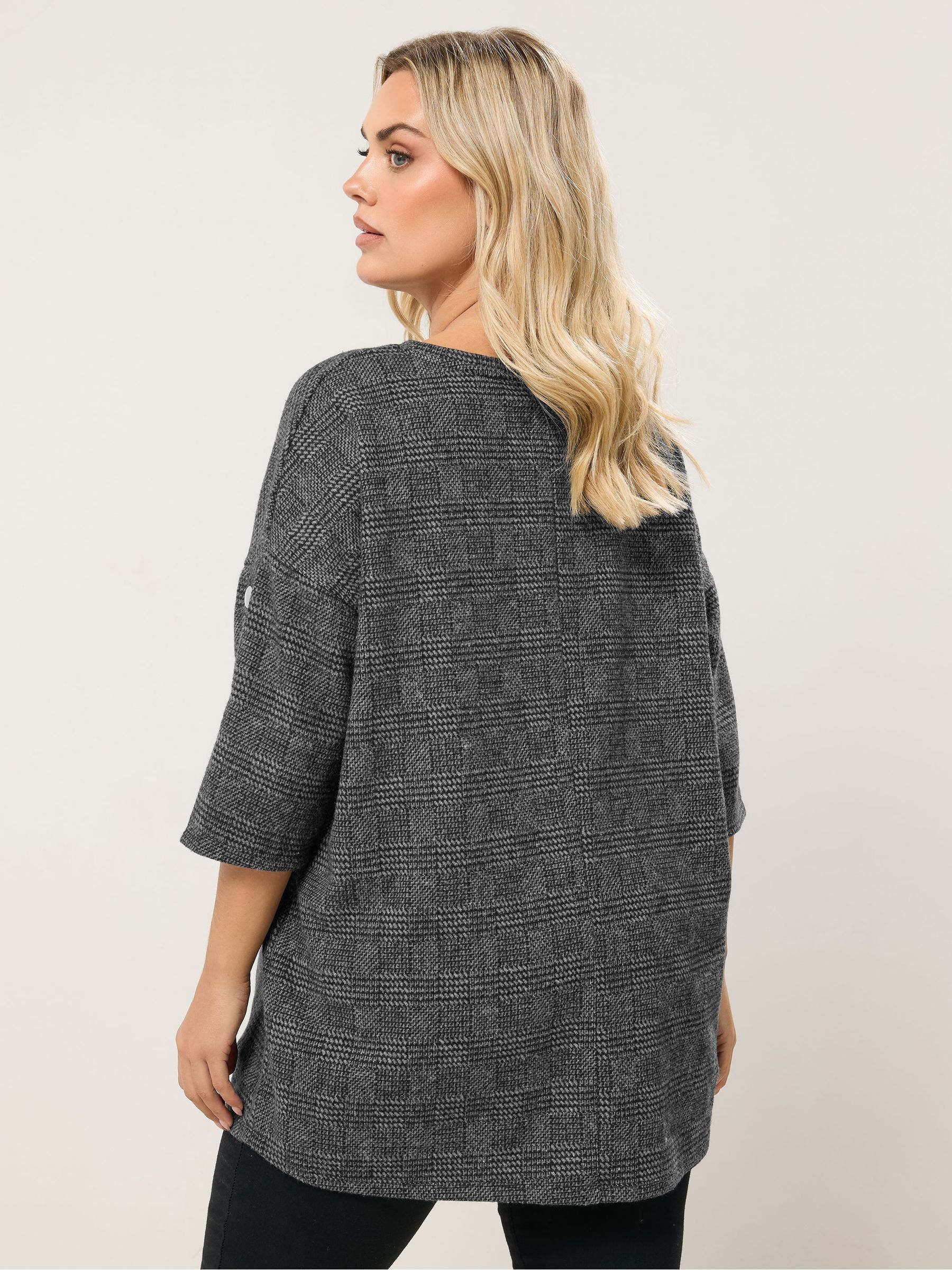 Buy Yours Curve Grey Check Button Detail Top from Next USA