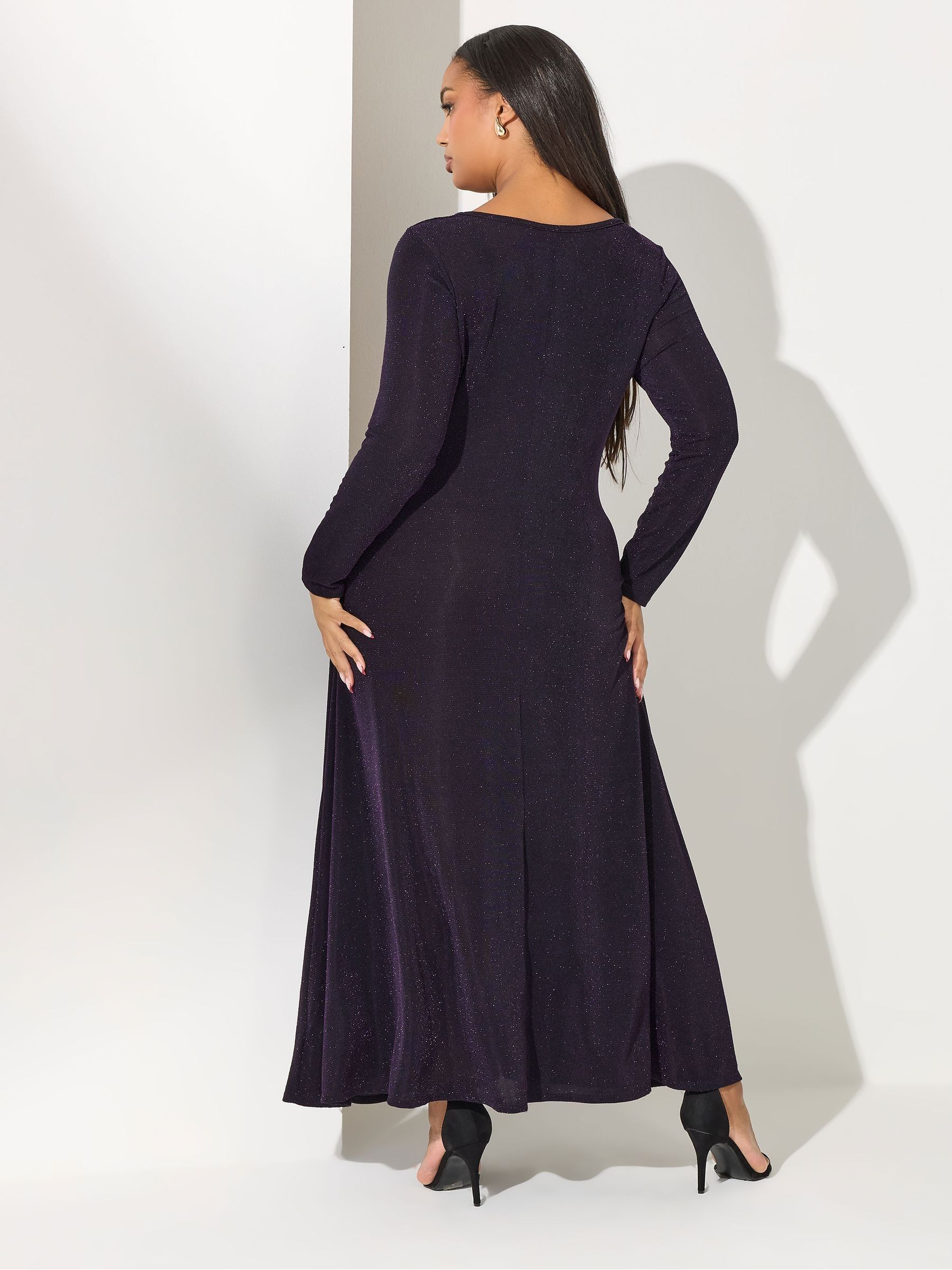 Buy Purple - Yours Curve London Metallic Knot Dress from Next France