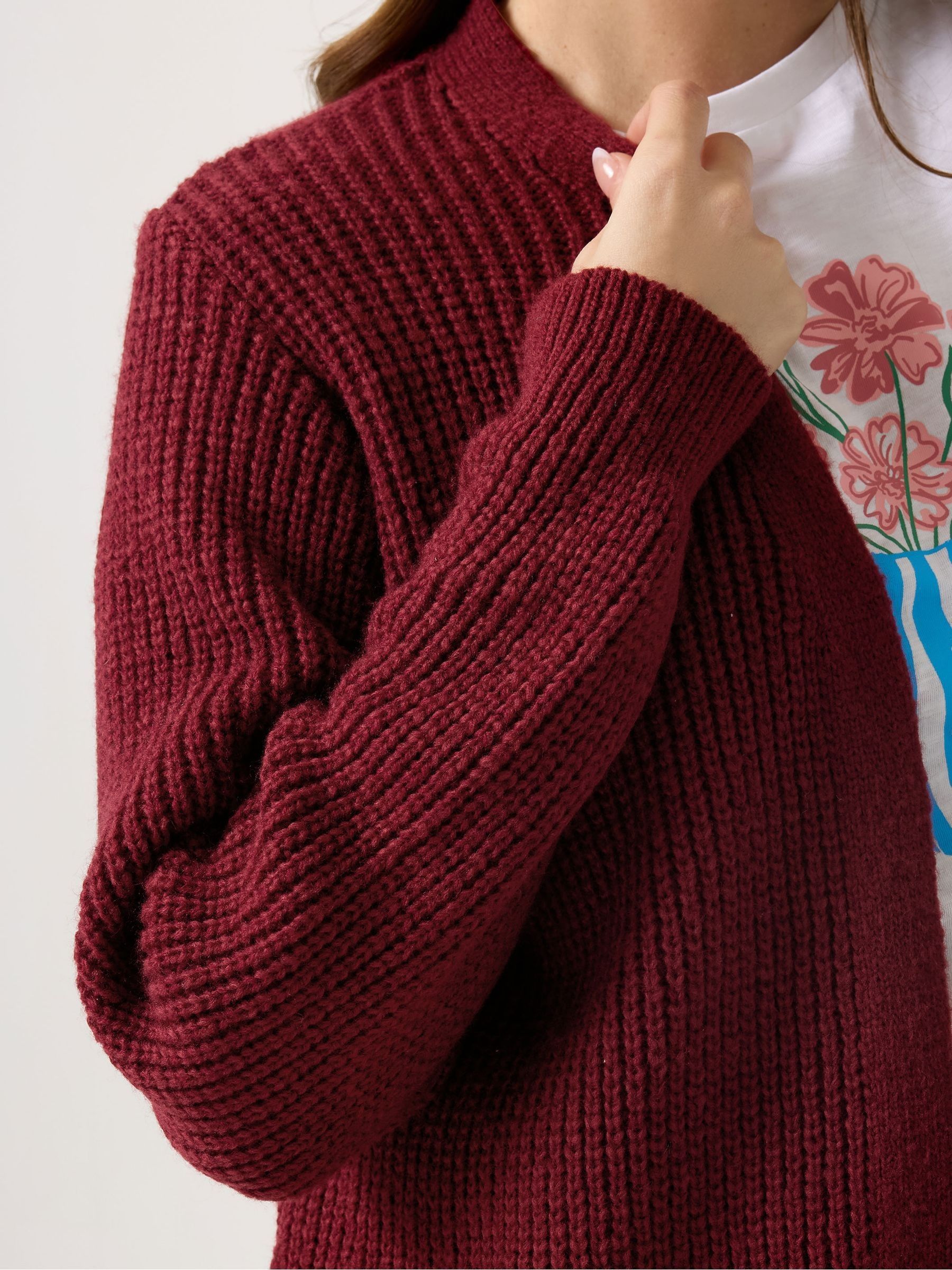 Buy M&Co Red Ribbed Detail Edge To Edge Cardigan from Next Thailand