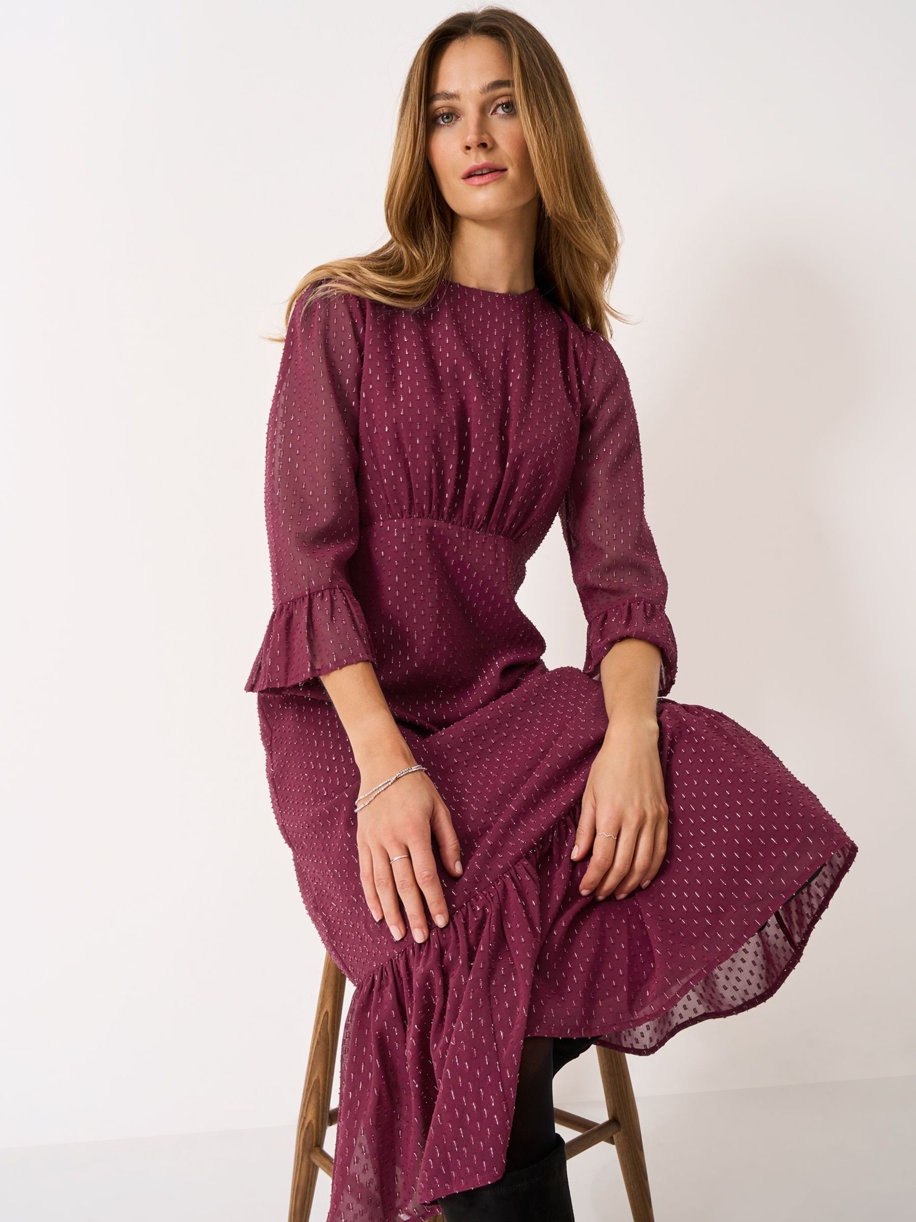 Buy Crew Clothing Company Red Red Ana Metallic Dress from Next Cyprus