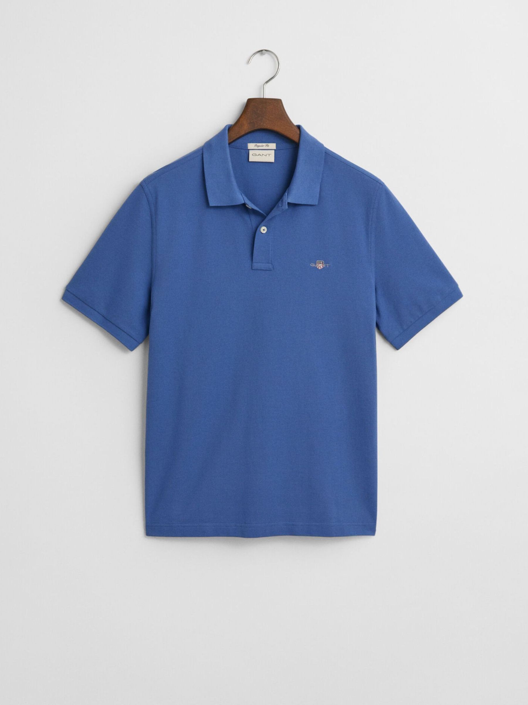 Buy GANT Blue Marl Shield Logo Pique Cotton Polo Shirt from Next Czech ...