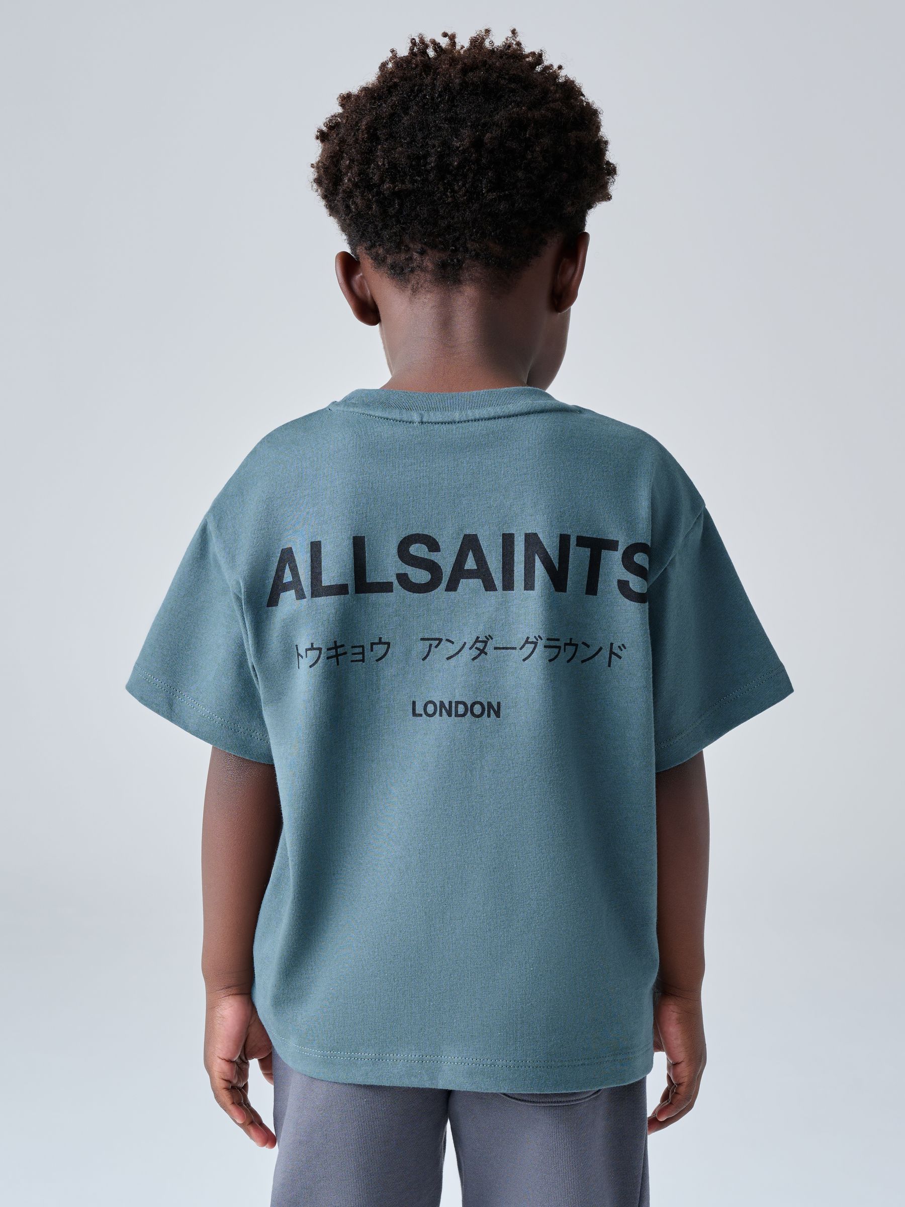 Buy smALLSAINTS Mid Blue Younger Oversized Underground Crew Neck T ...