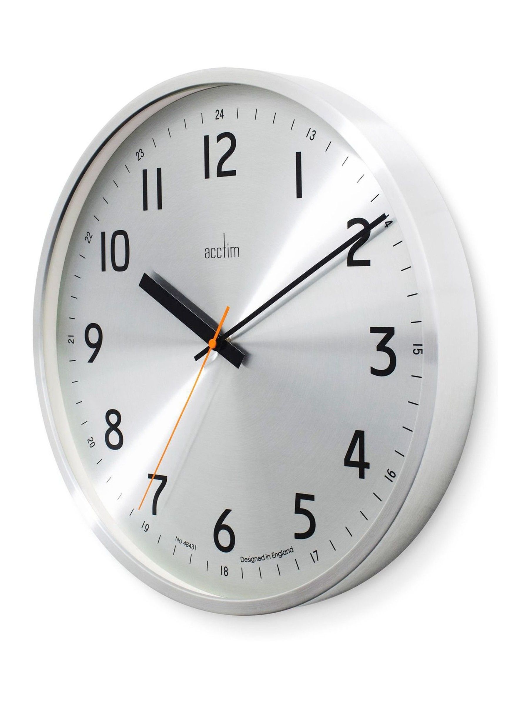 Buy Acctim Clocks Chrome Klar 40cm Brushed Metal Wall Clock from the ...