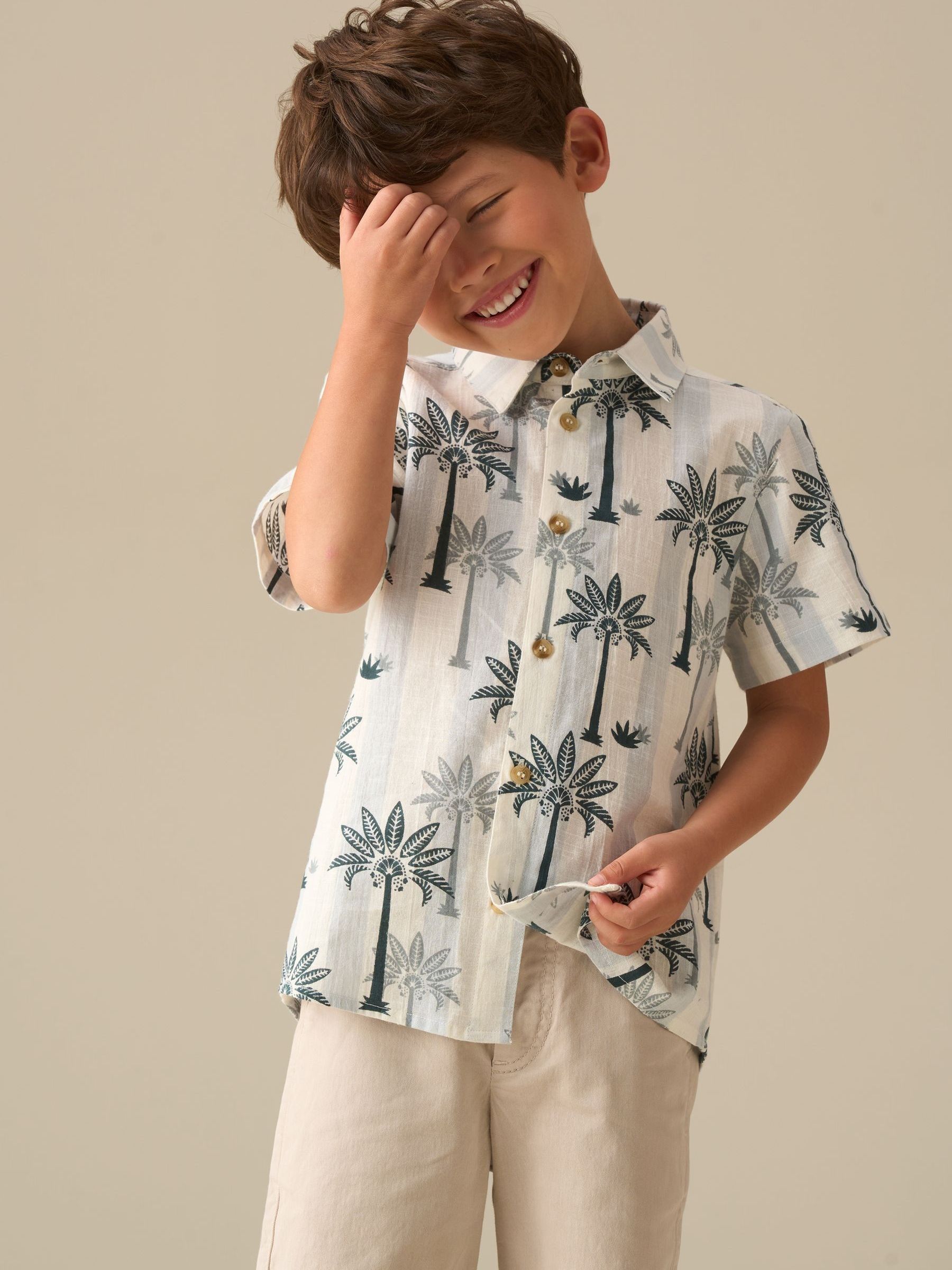 Buy Angel & Rocket Blue Jamie Palm Stripe SS Shirt from the Next UK ...