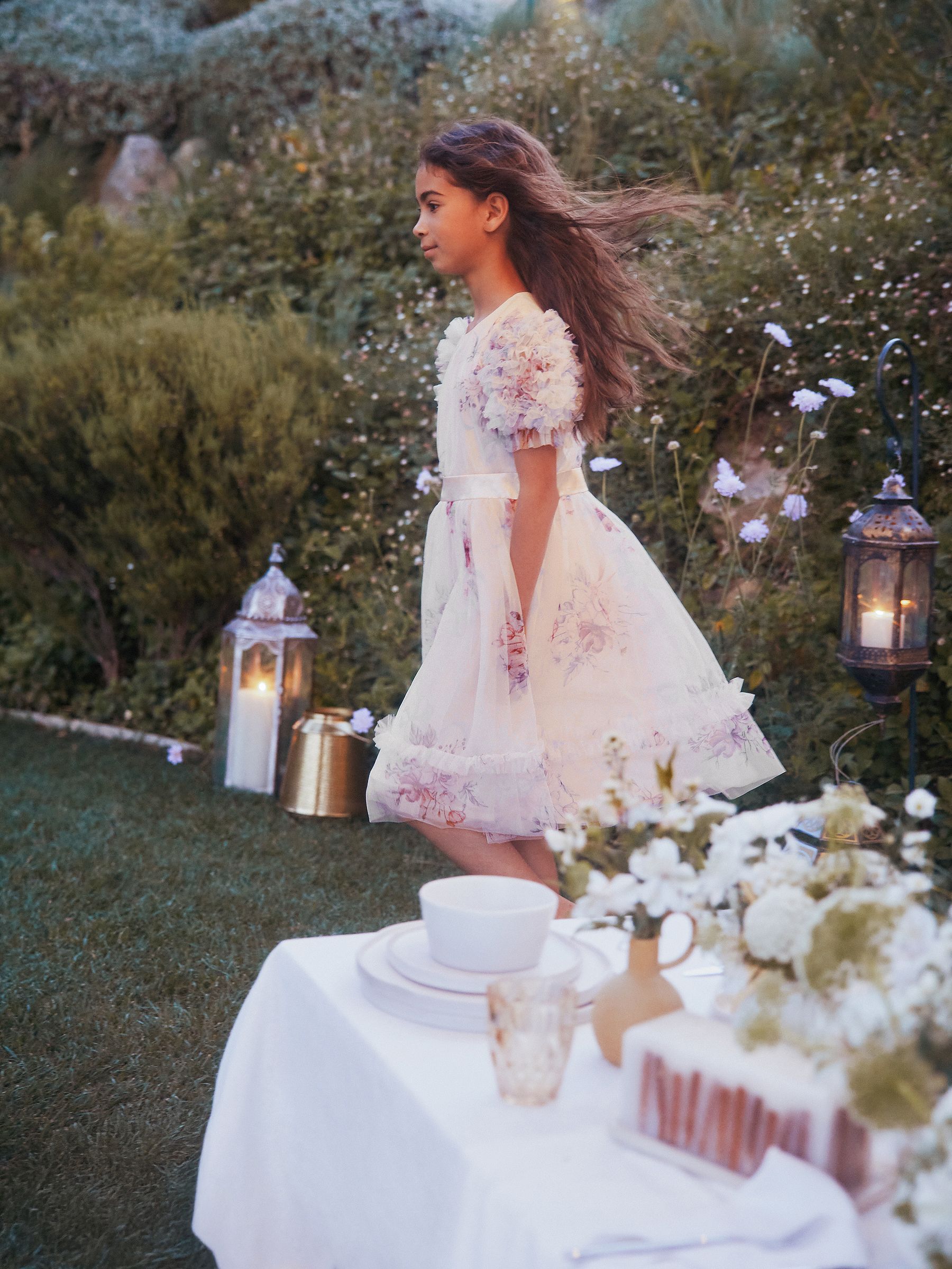 Buy Angel & Rocket Pink Florence Blush Ruffle Sleeve Mesh Dress from ...