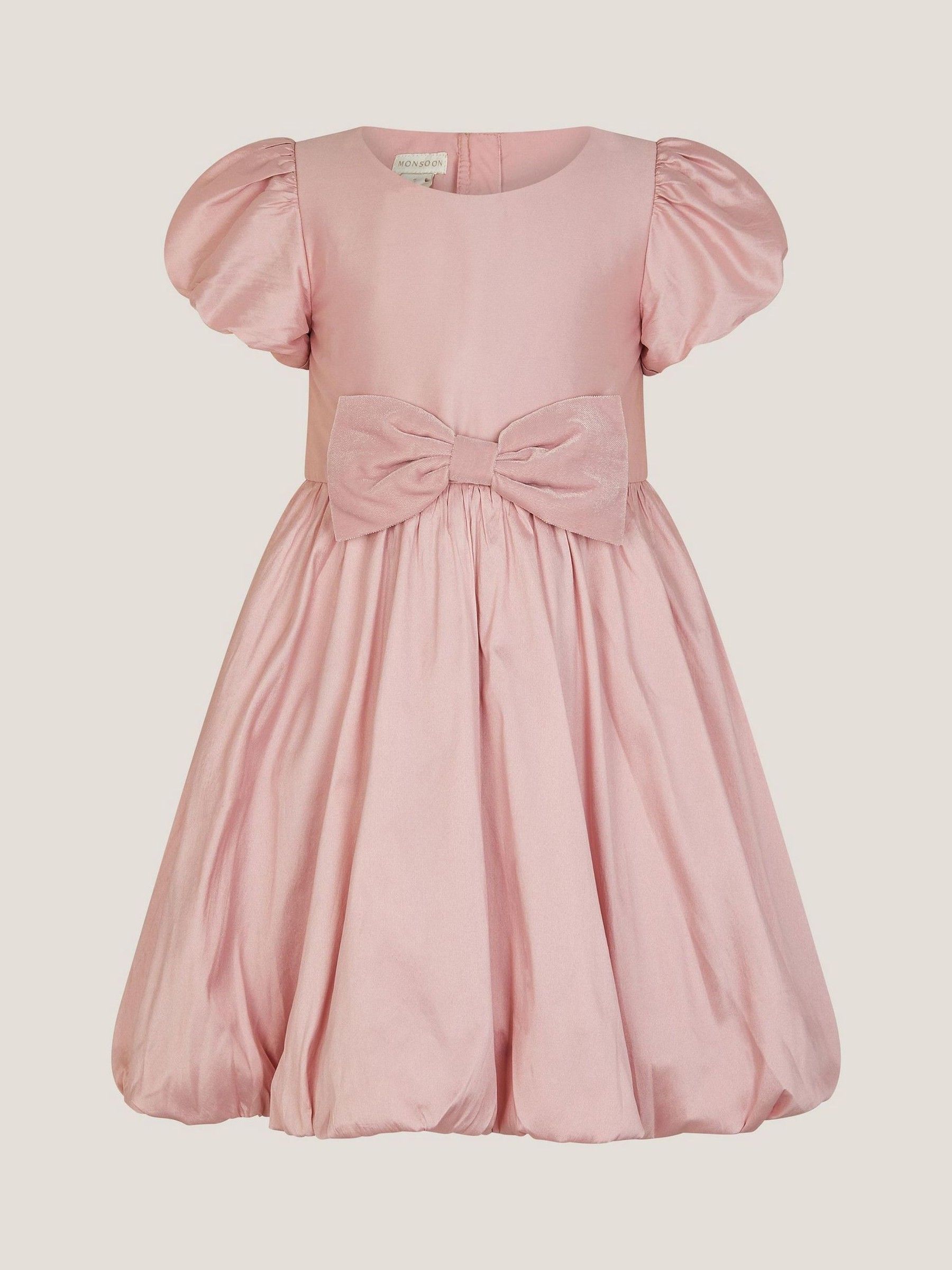 Buy Monsoon Pink Puff Sleeve Velvet Bow Party Dress from Next Saudi Arabia