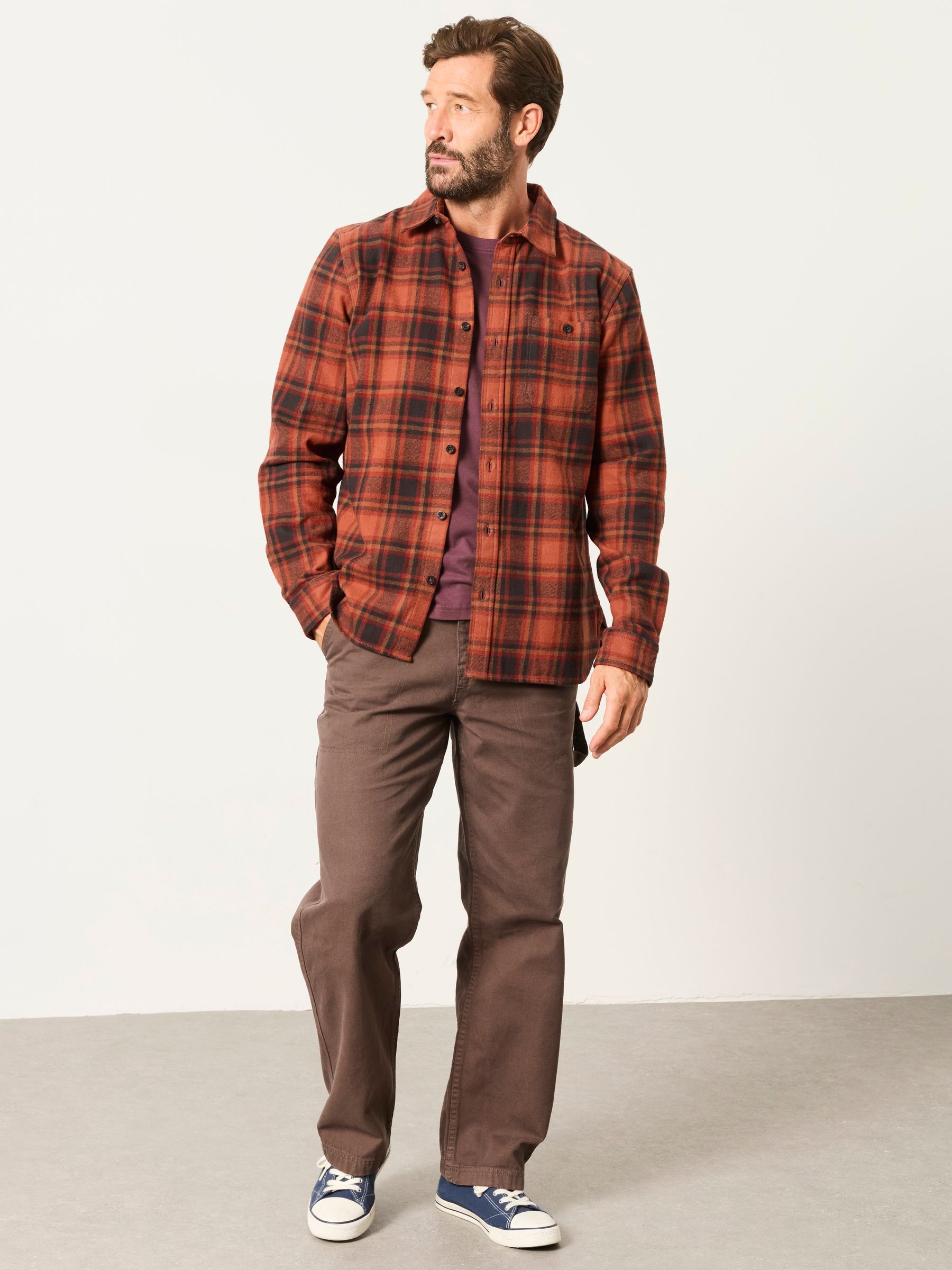 Buy FatFace Hagley Orange Long Sleeve Check Shirt from Next Australia