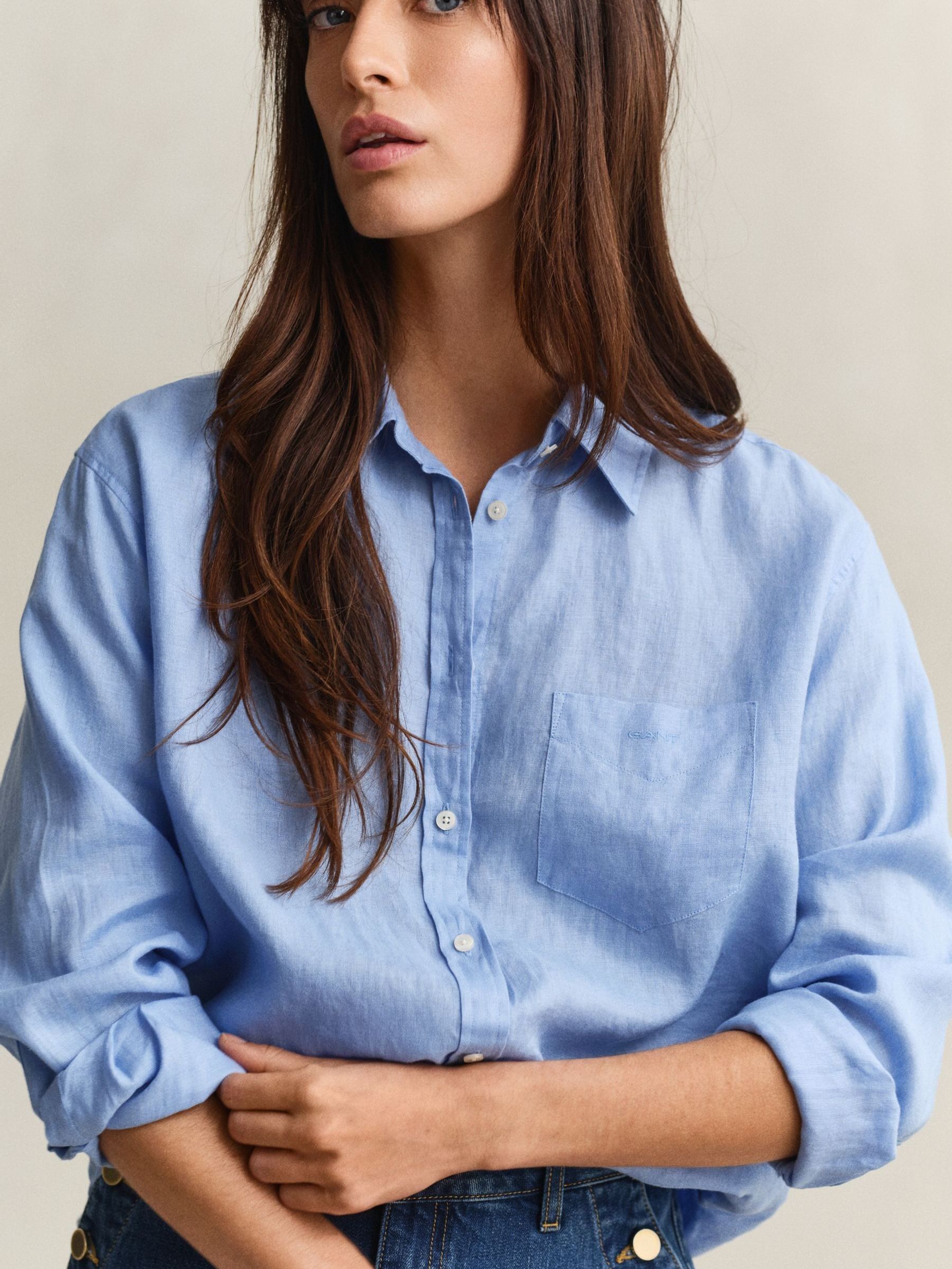 Buy GANT Blue Relaxed Fit Linen Shirt from Next Germany