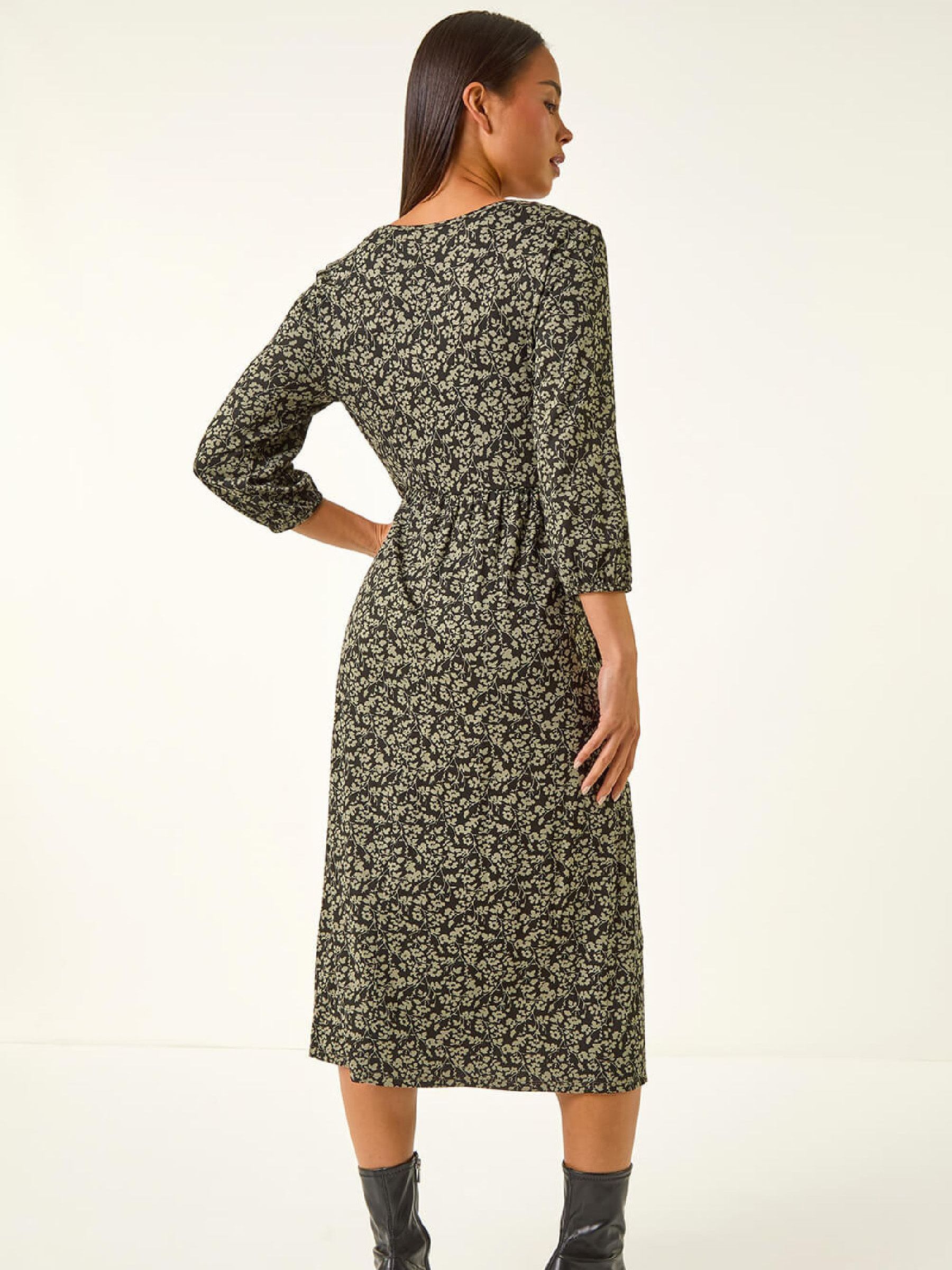 Buy Roman Green Petite Floral Midi Dress from Next Italy