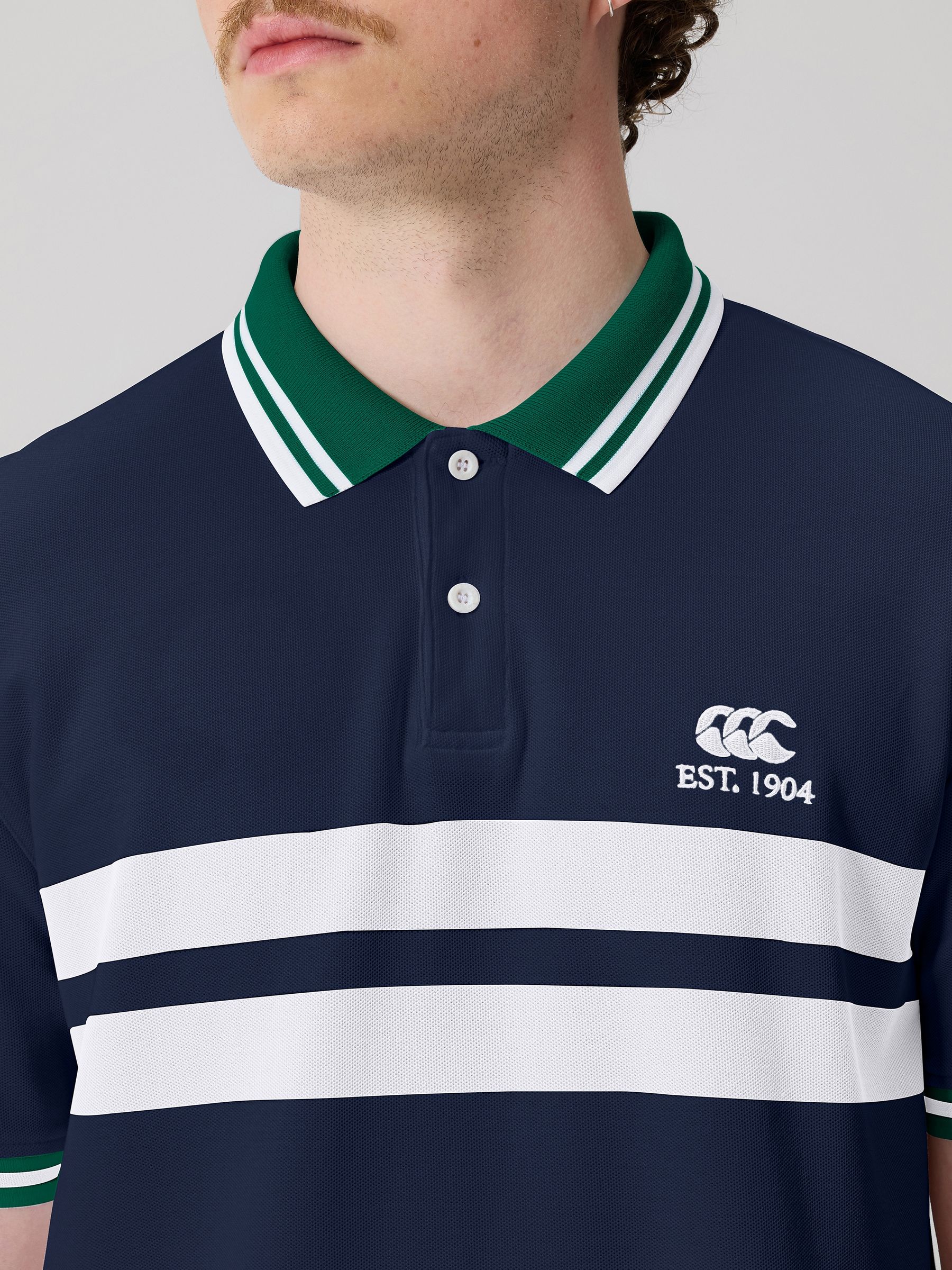 Buy Canterbury Blue Chest Stripe CCC Polo Shirt from Next Belgium
