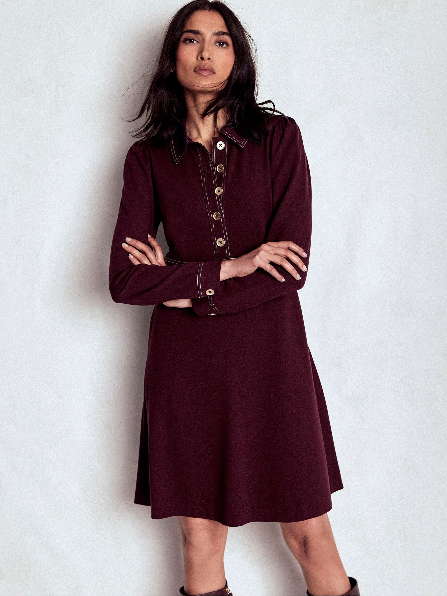 Buy Boden Purple Nicolette Long Sleeve Dress from the Next UK online shop