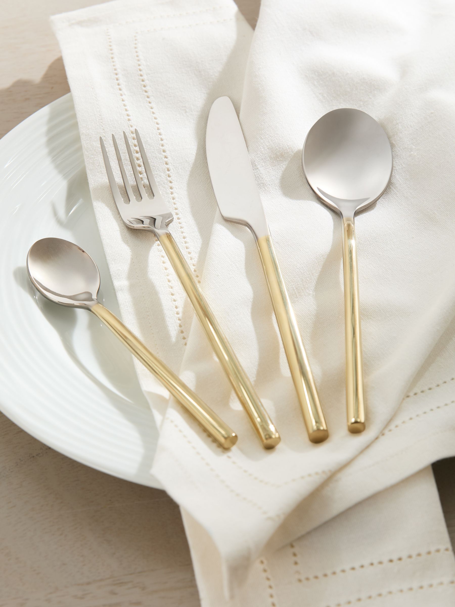Buy 16 Piece Gold/Silver Loreto Two Tone Stainless Steel Cutlery Set ...