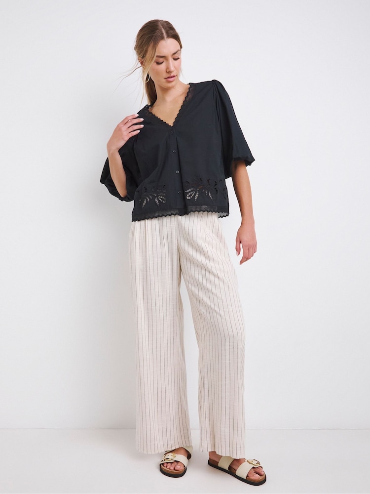 black cutwork blouse