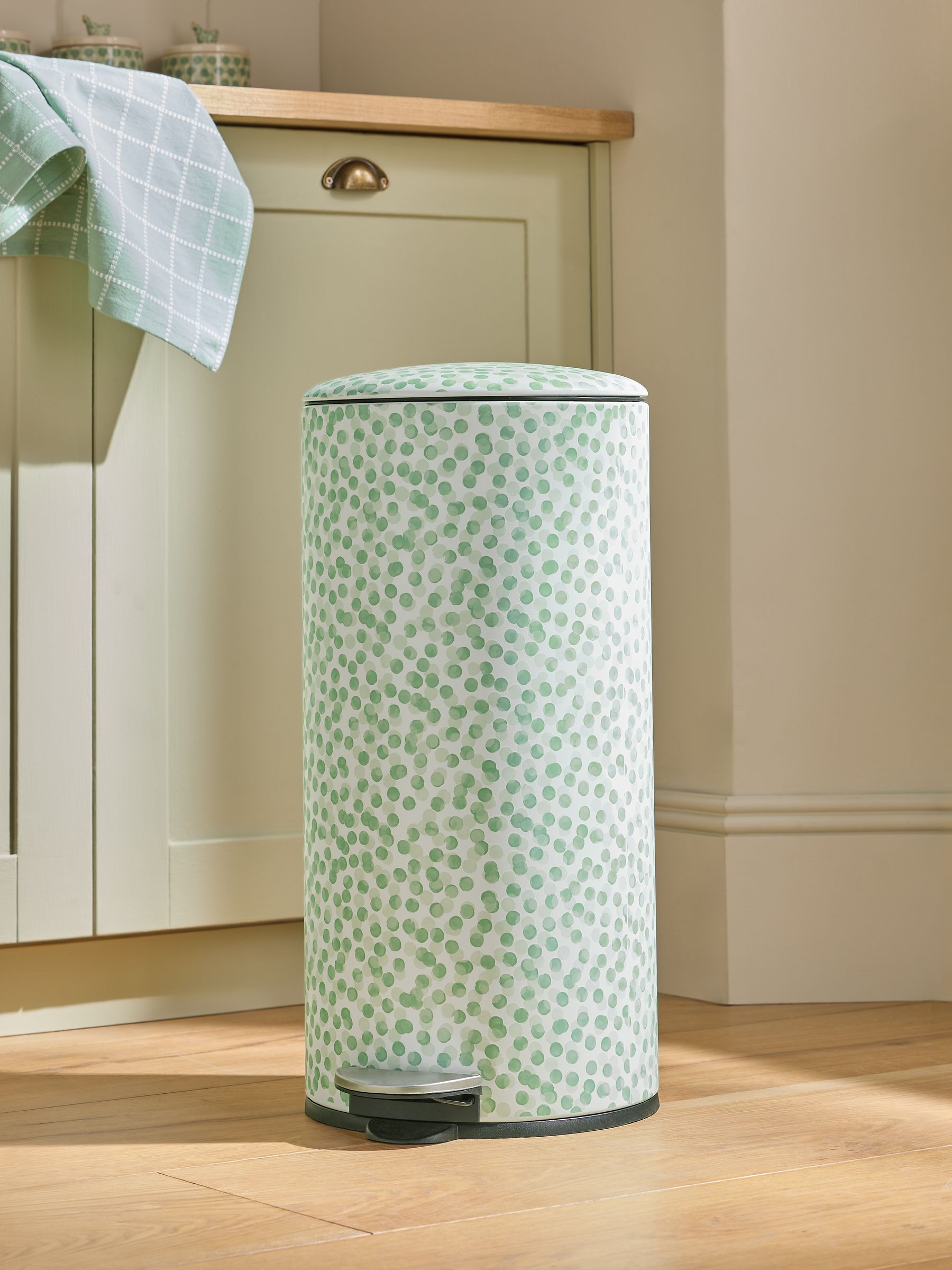 Buy Sage Green Spot Pattern 30L Round Bin from the Next UK online shop