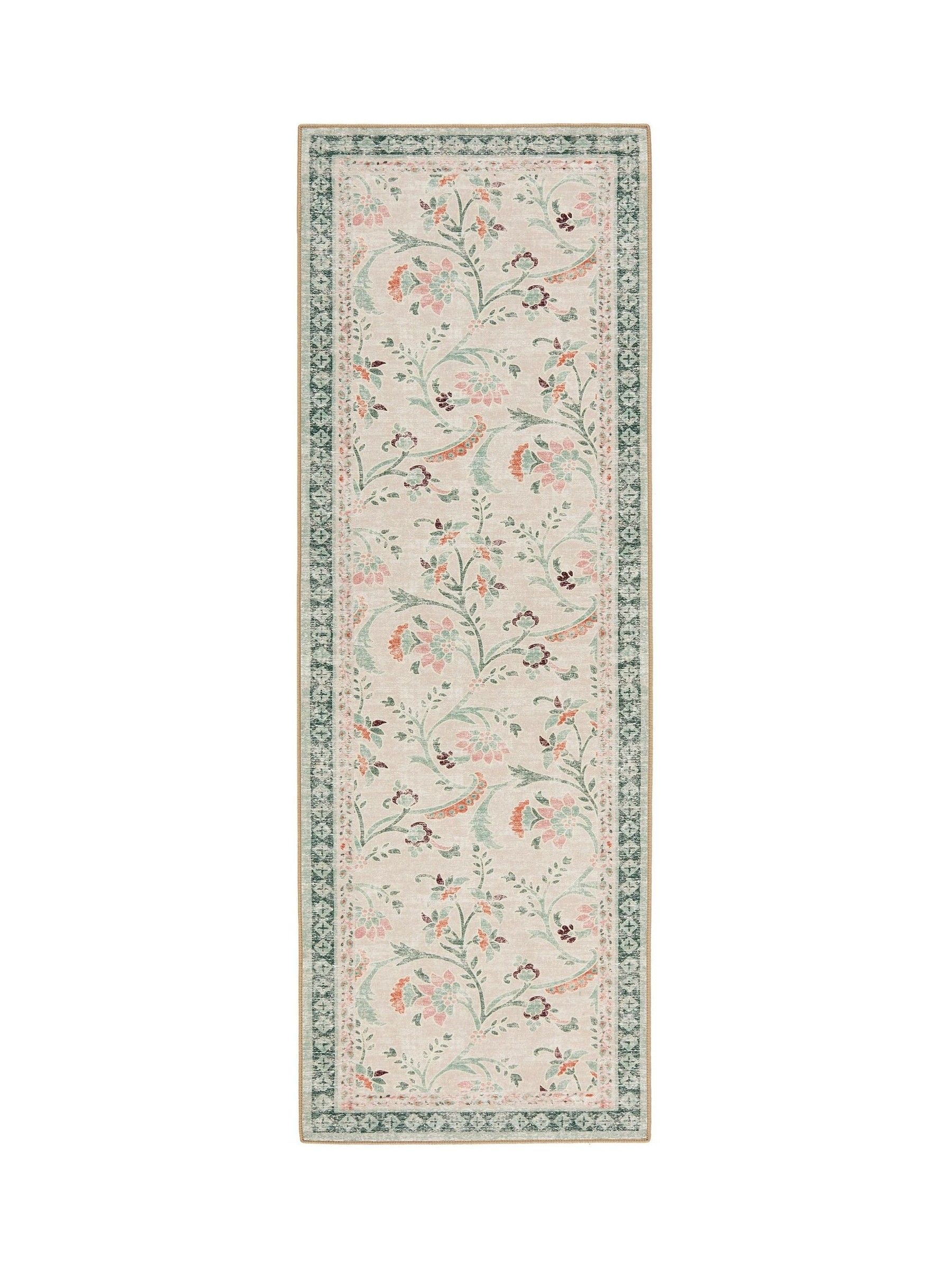 Buy Hug Rug Green British Made Washable English Floral Print Runner ...