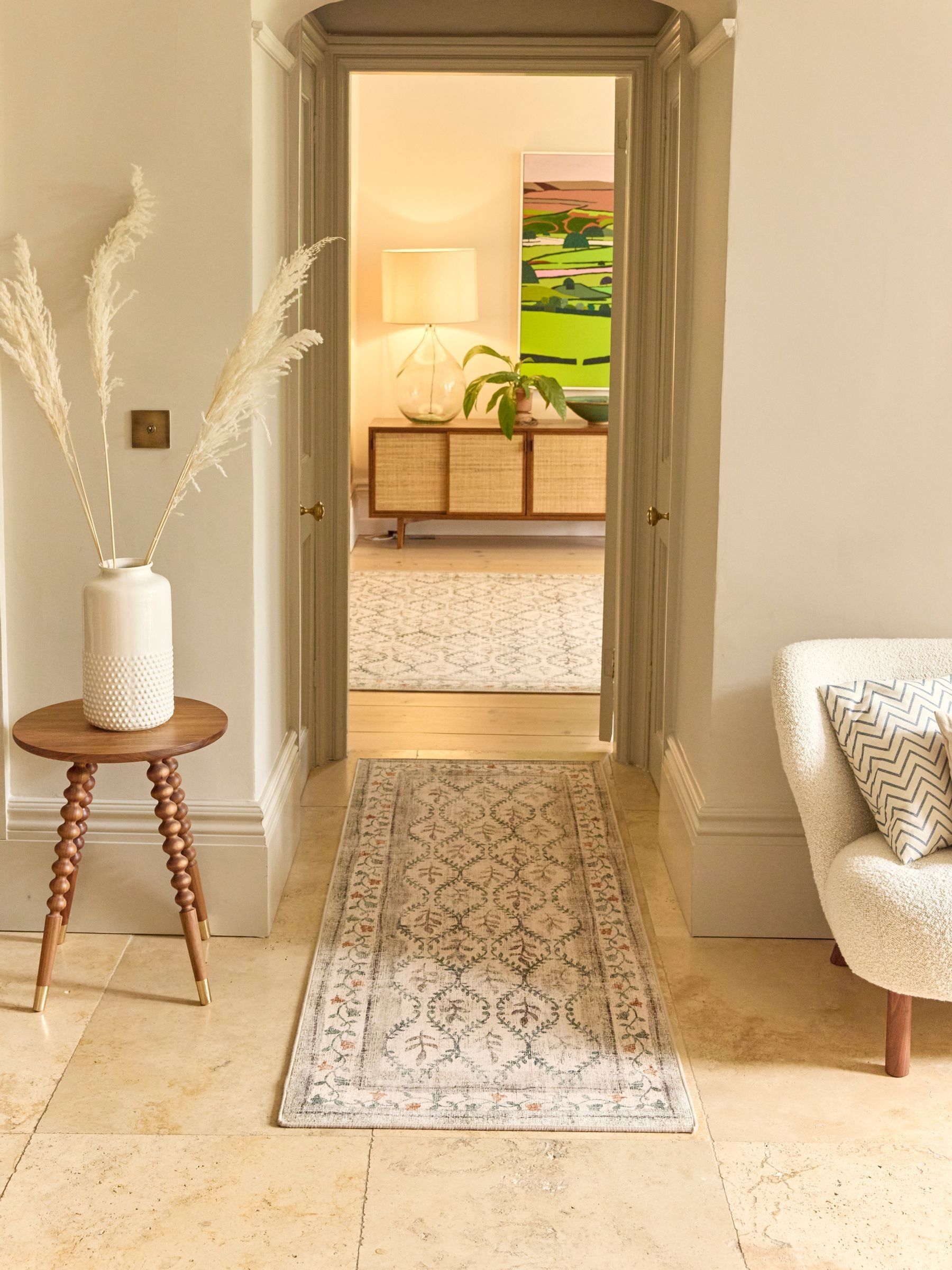 Buy Hug Rug Natural and Green British Made Washable English Garden Rug ...