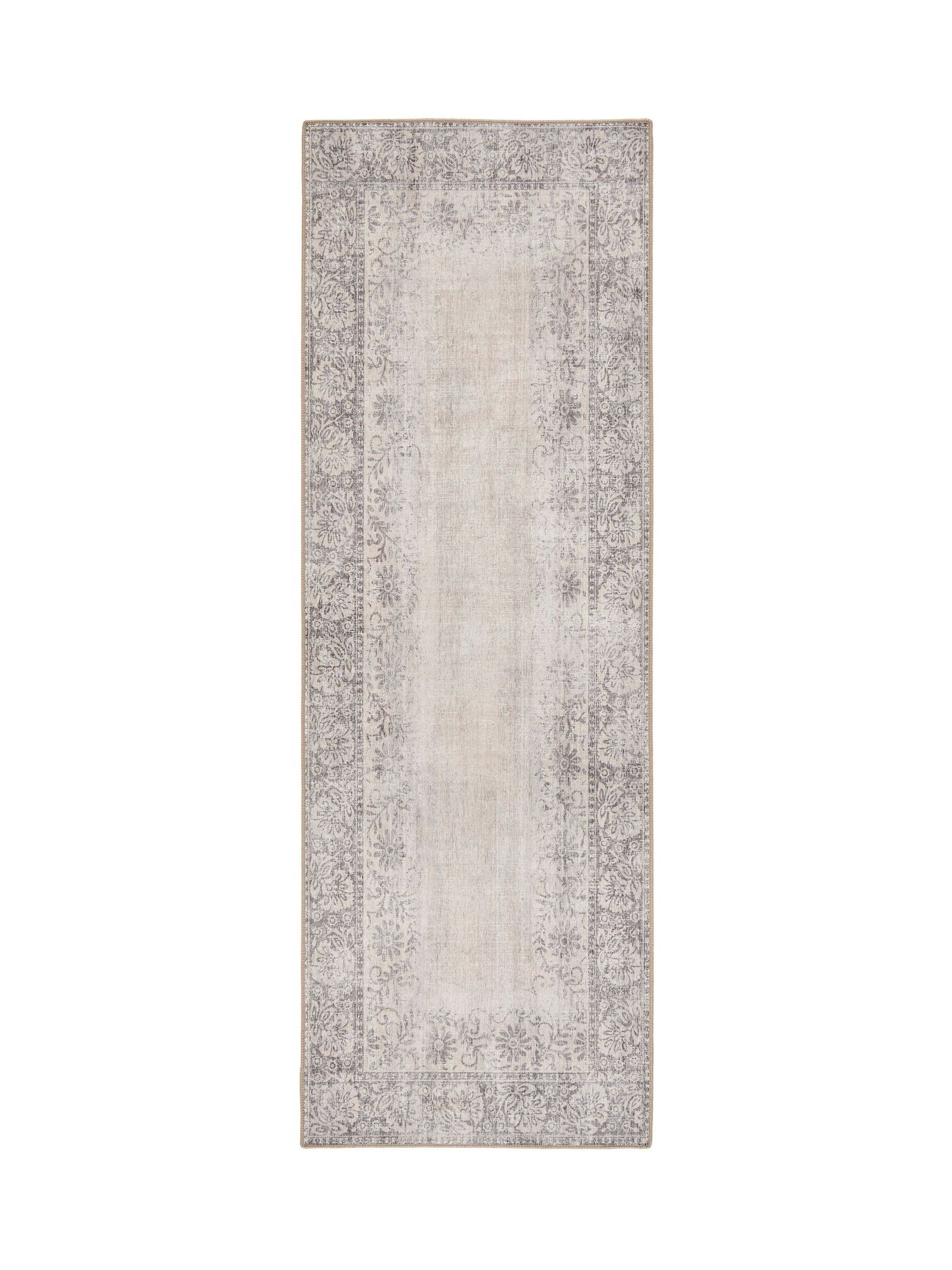 Buy Hug Rug Natural and Grey British Made Washable Brocade Border Rug ...