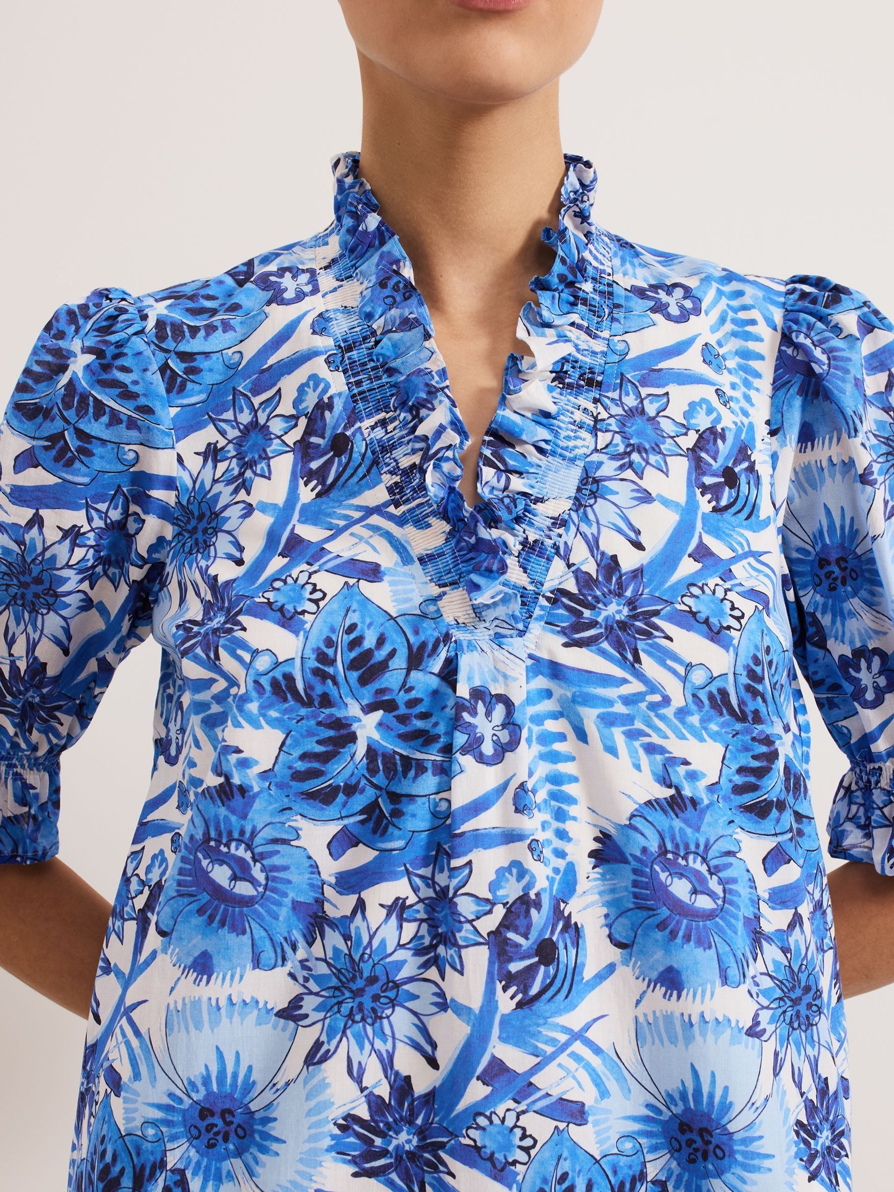 Buy Phase Eight Blue Azelia 100% Cotton Dress from the Next UK online shop
