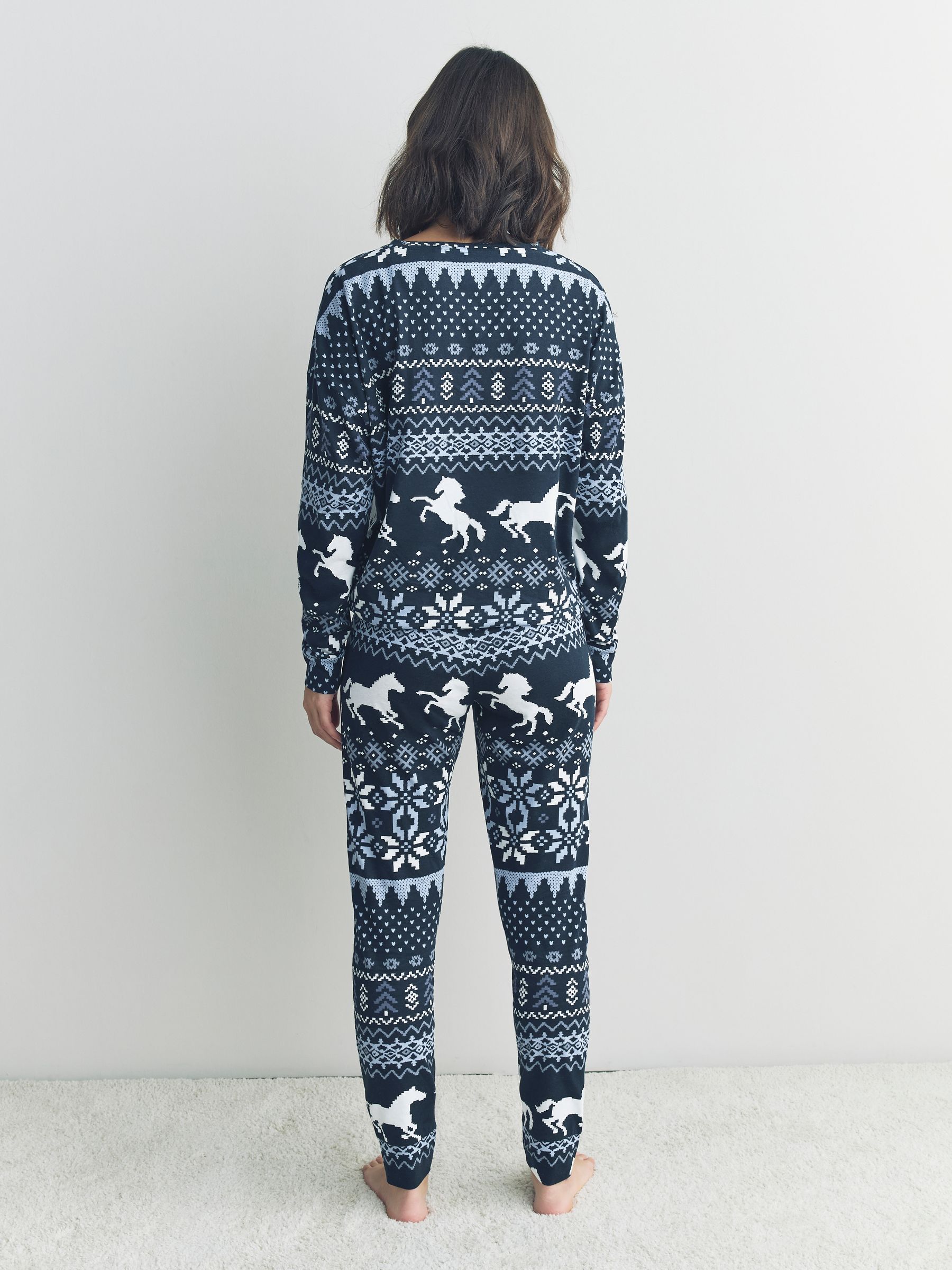 Buy Navy Horse Print Long Sleeve Pyjamas from the Next UK online shop
