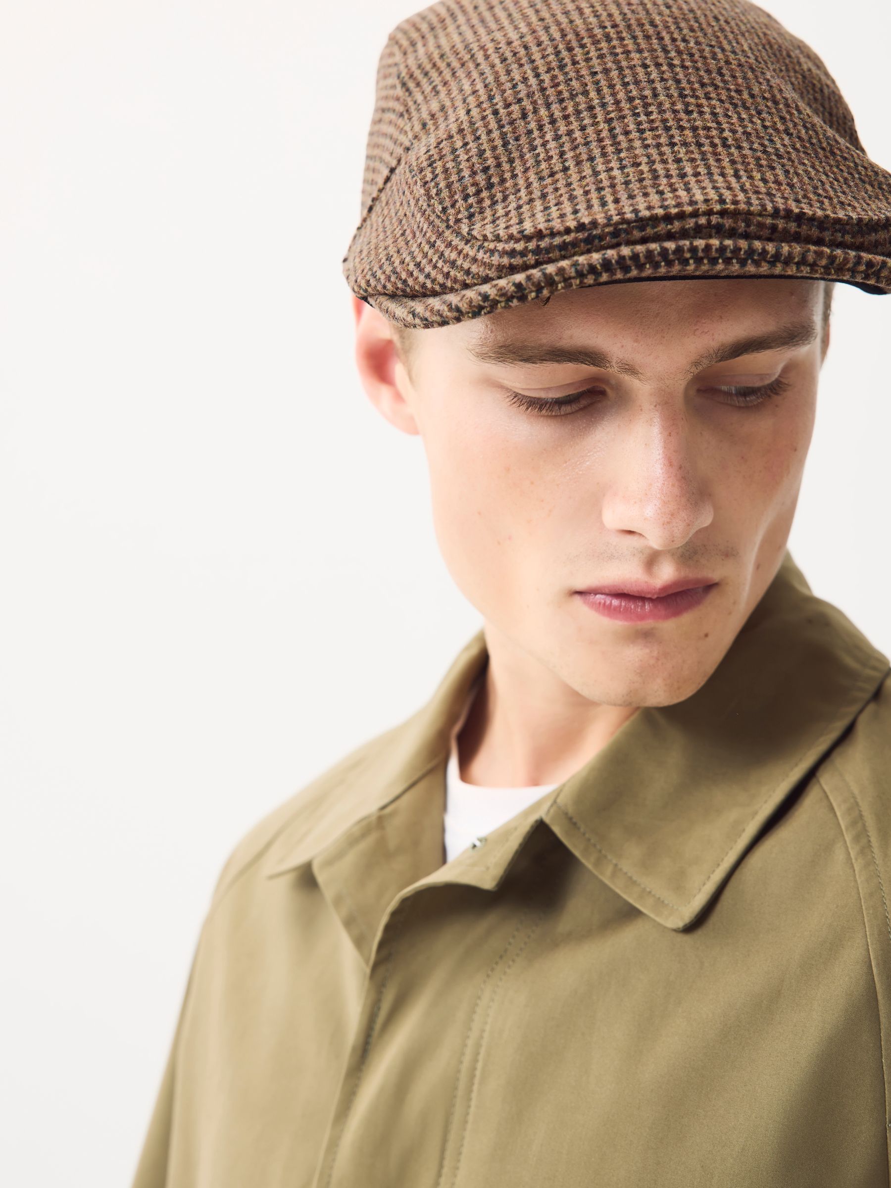 Buy Dogtooth Brown Flat Cap from the Next UK online shop