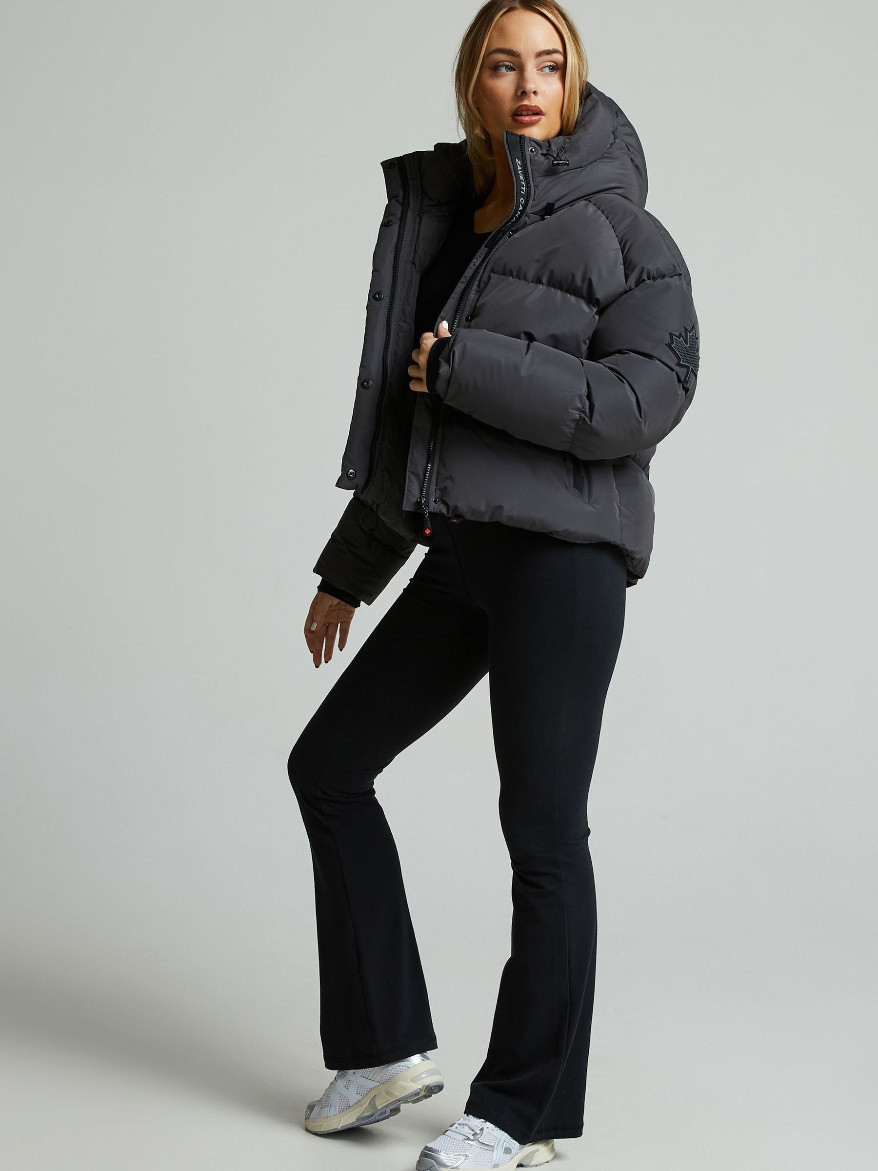 Buy Zavetti Canada Grey Rivera Tech Short Puffer Jacket from the Next ...
