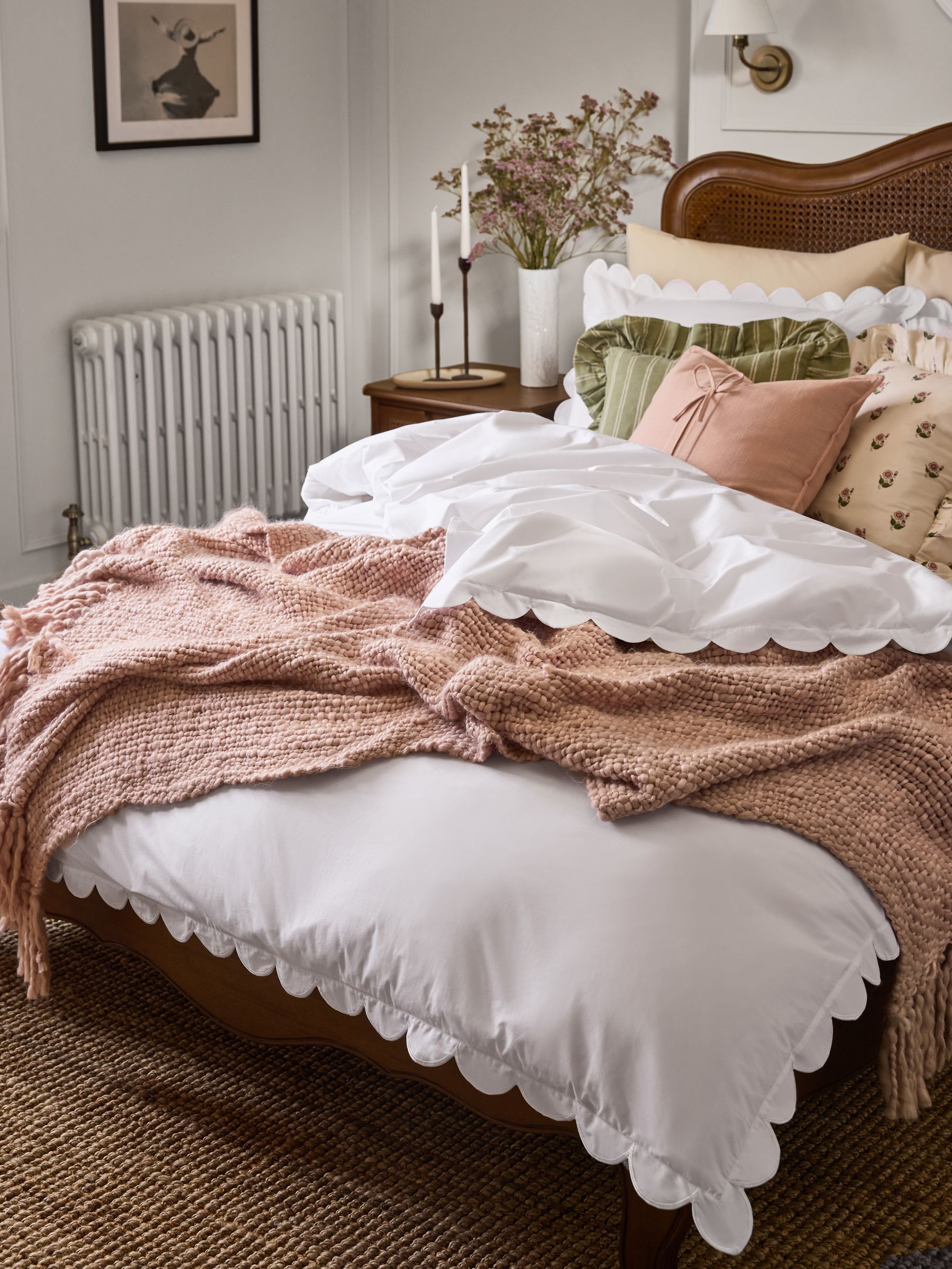 Buy Laura Ashley White Scallop 200 Thread Count Duvet Cover and ...
