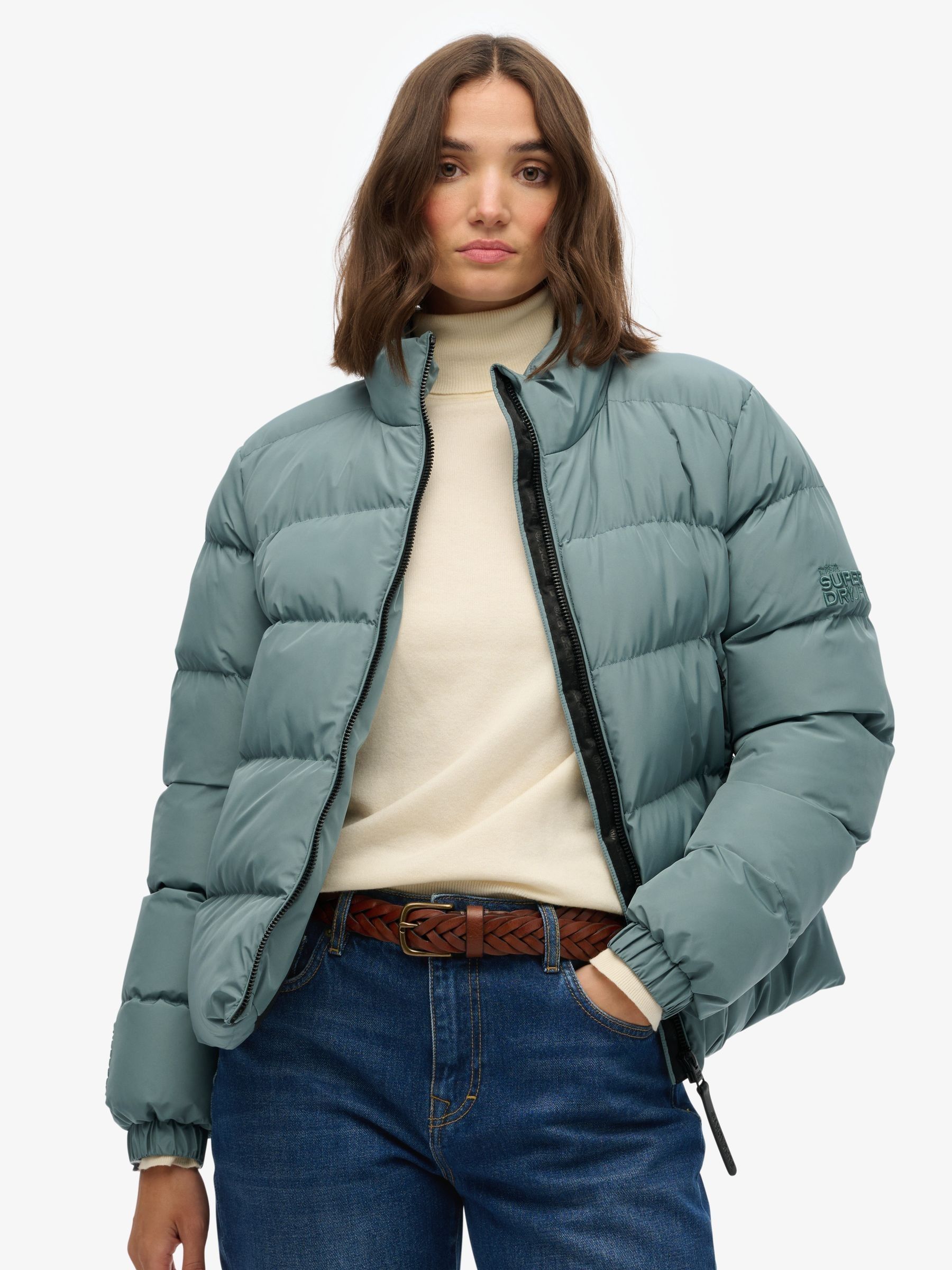 Buy Superdry Blue Non Hooded Sports Puffer Jacket from Next New Zealand
