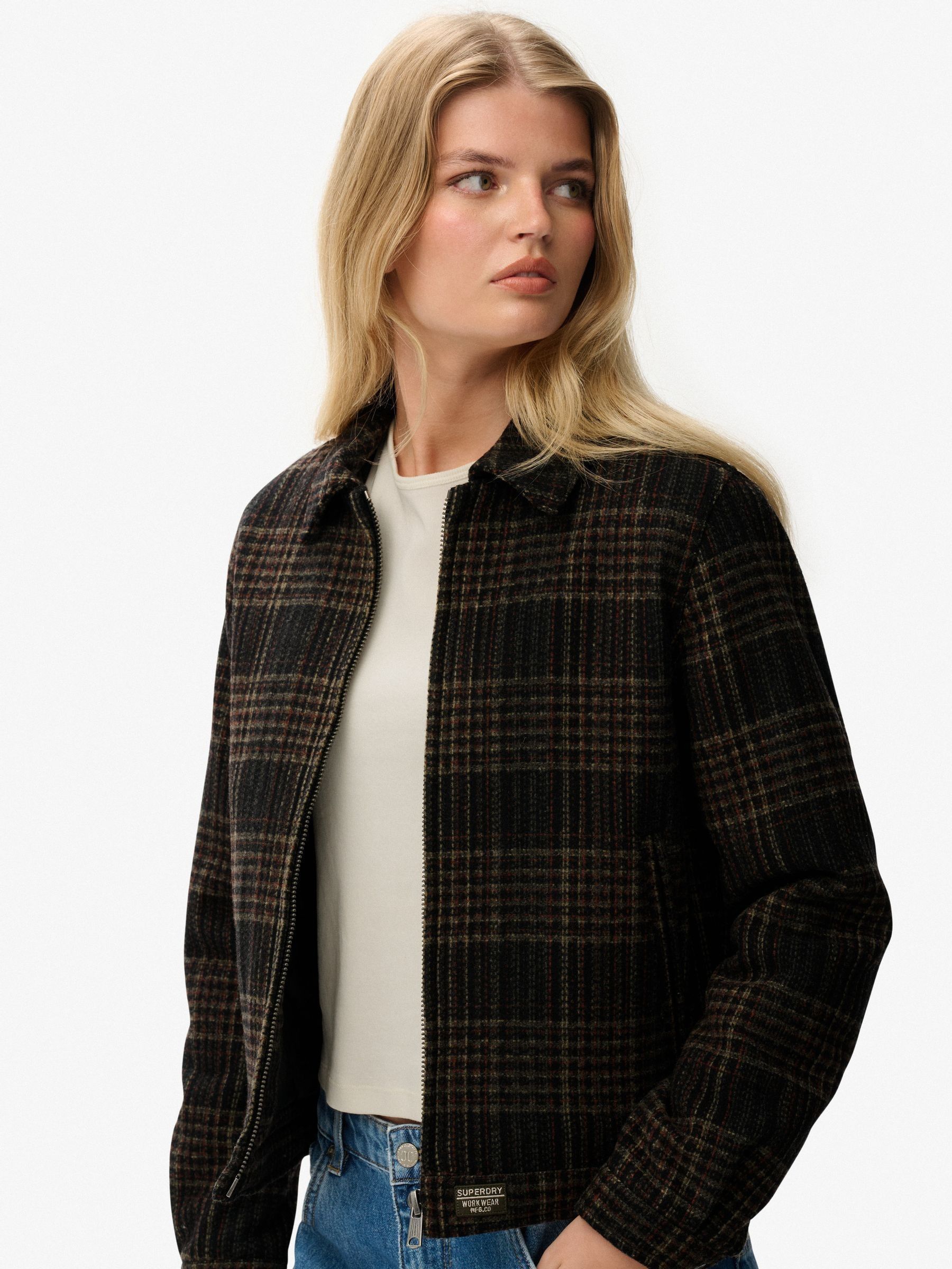 Buy Superdry Brown Checked Ranch Quilted Jacket from Next Netherlands