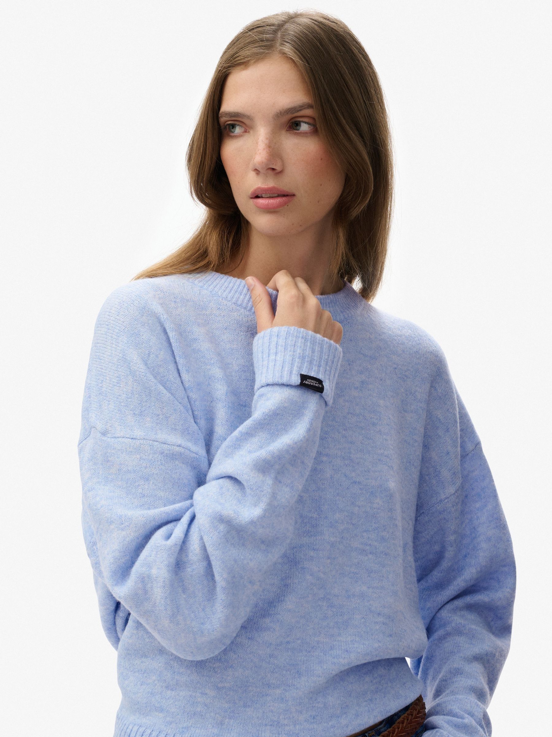 Buy Superdry Blue Slouchy Crew Neck Jumper from the Next UK online shop