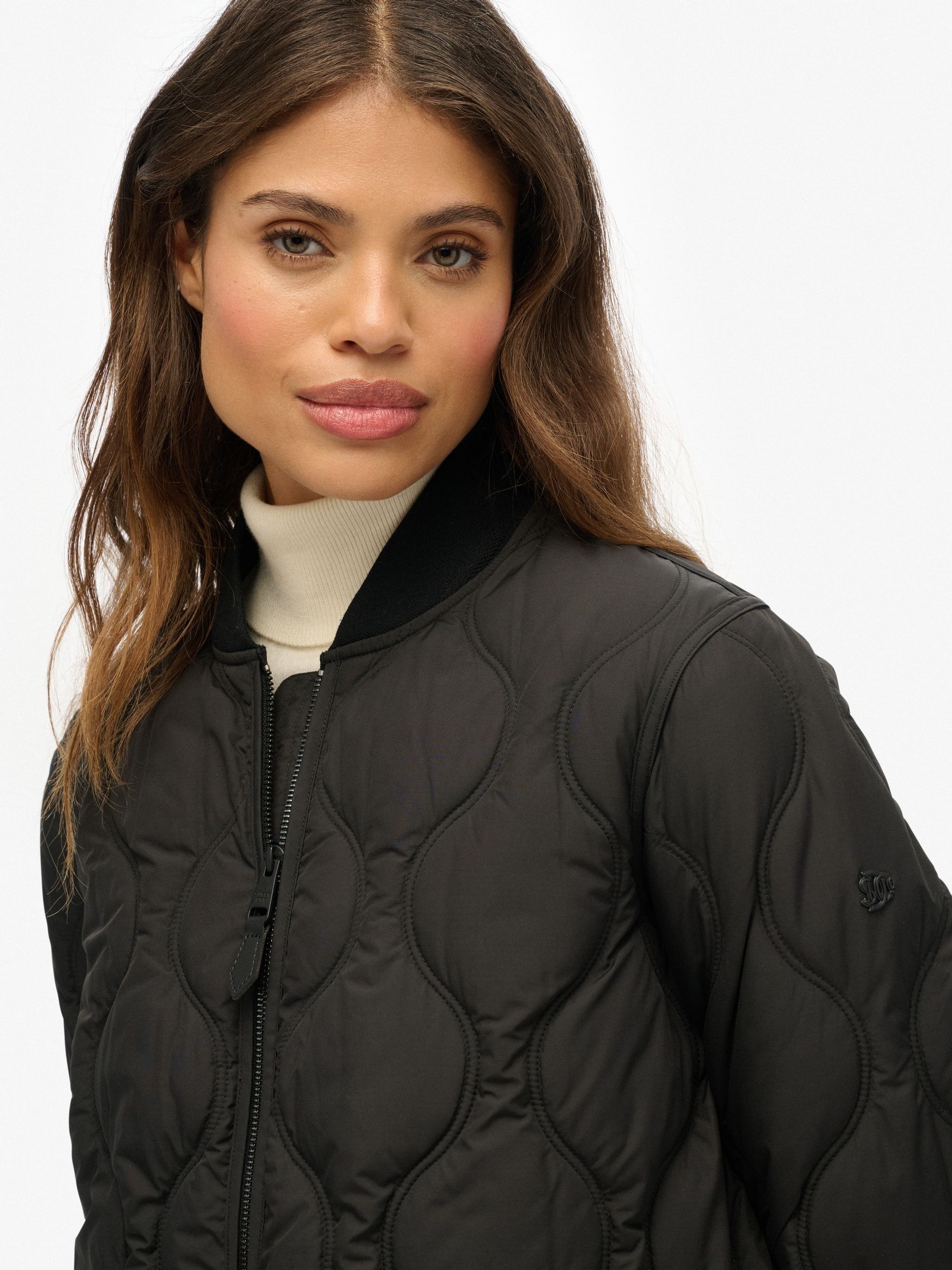 Buy Superdry Black Longline Quilted Liner Jacket from the Next UK ...