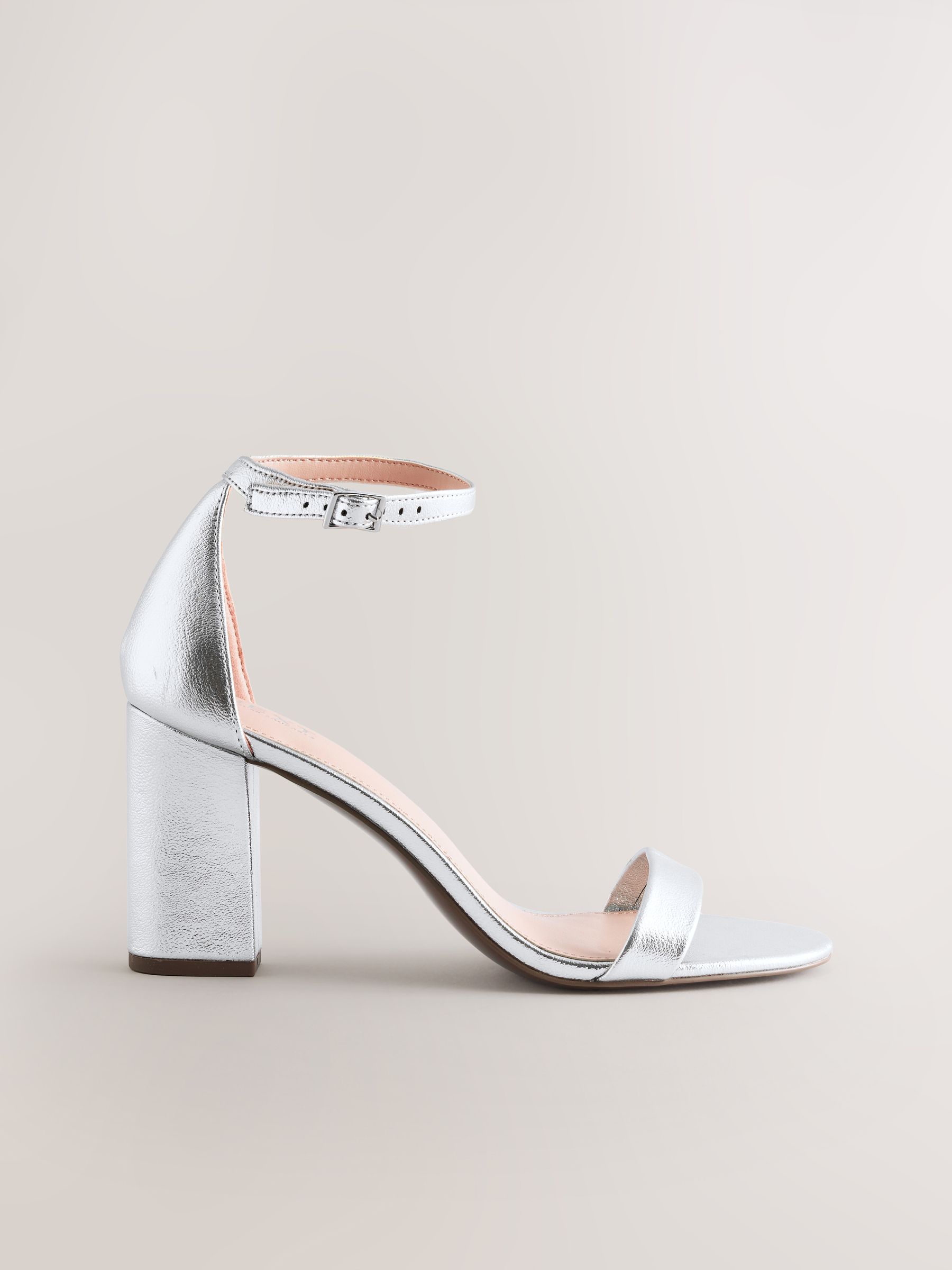 Buy Silver Standard/Wide Fit Block Heel Sandals from the Next UK online ...