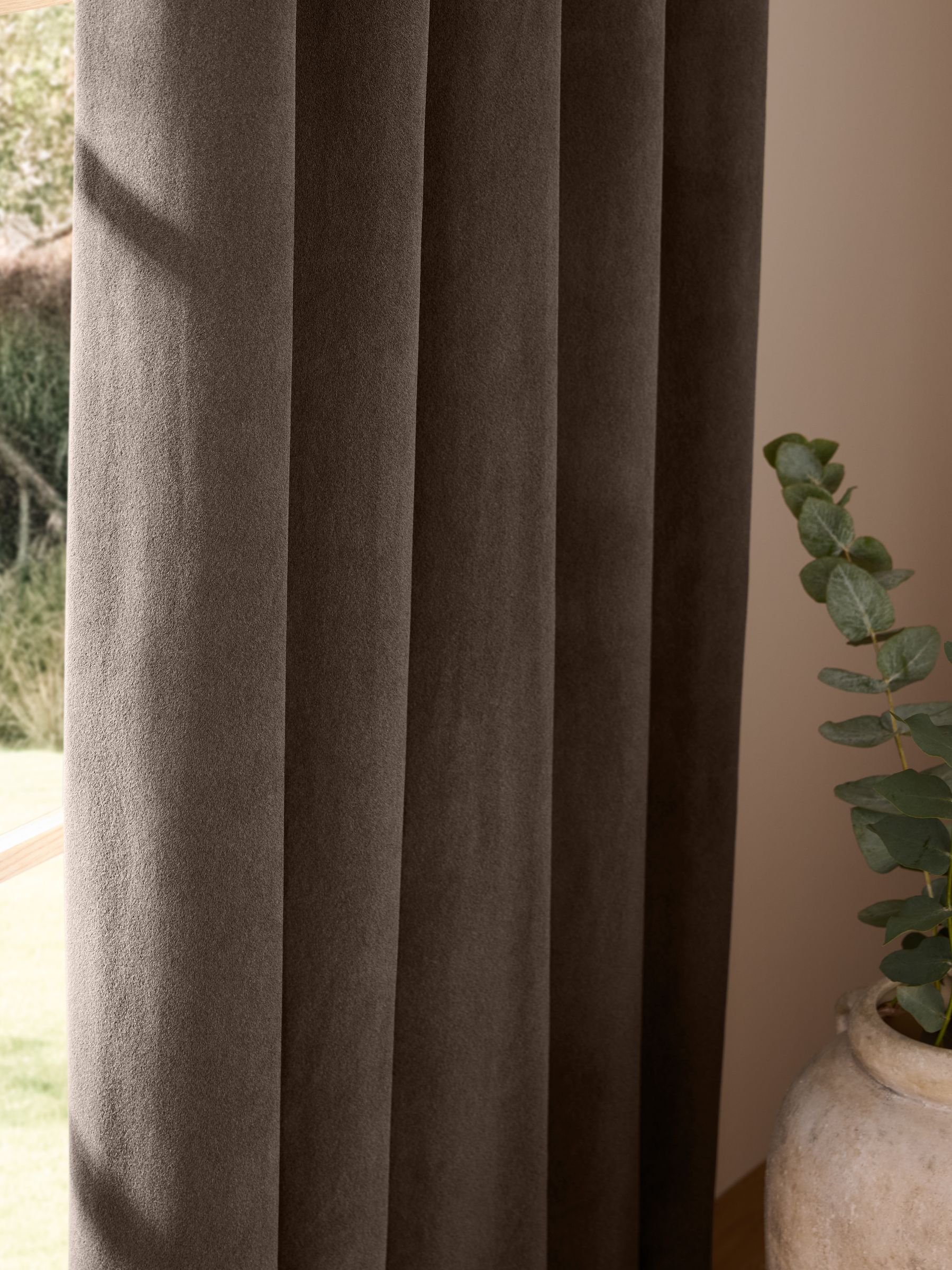 Buy Mink Natural Cosy Brushed Eyelet Lined Curtains from the Next UK ...