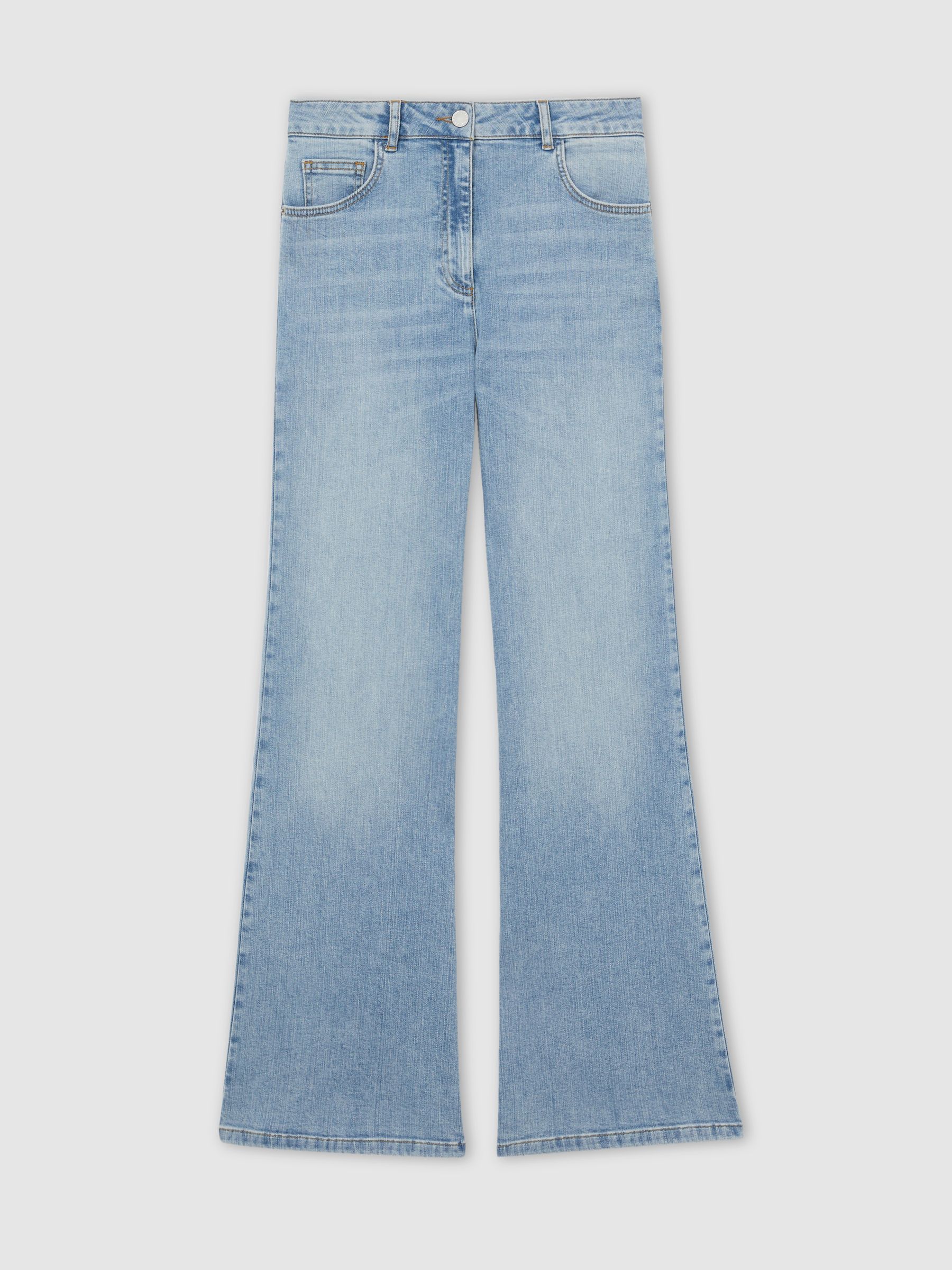 Buy Reiss Light Blue Bonnie Mid-Rise Flared Jeans from the Next UK ...