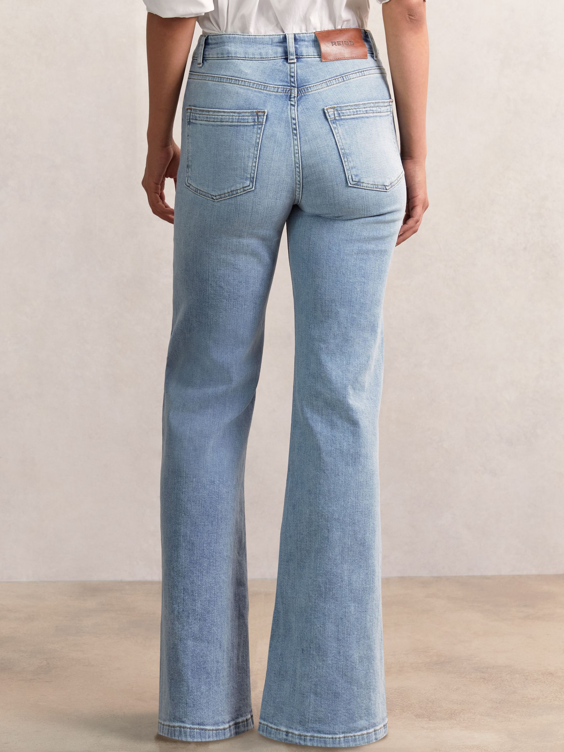 Buy Reiss Light Blue Bonnie Mid-Rise Flared Jeans from the Next UK ...
