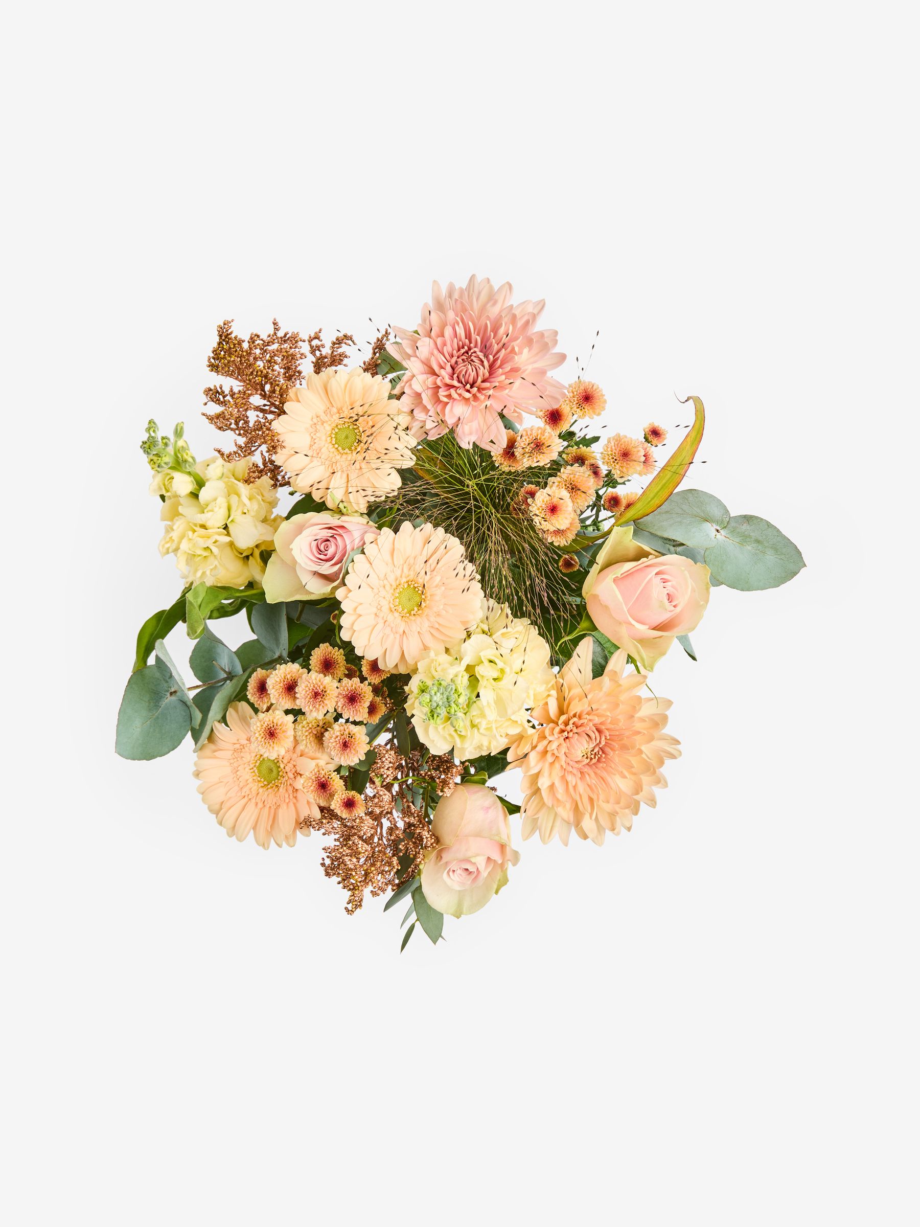 Buy Peach Pink Germini and Rose Fresh Flower Bouquet With Vase from the ...