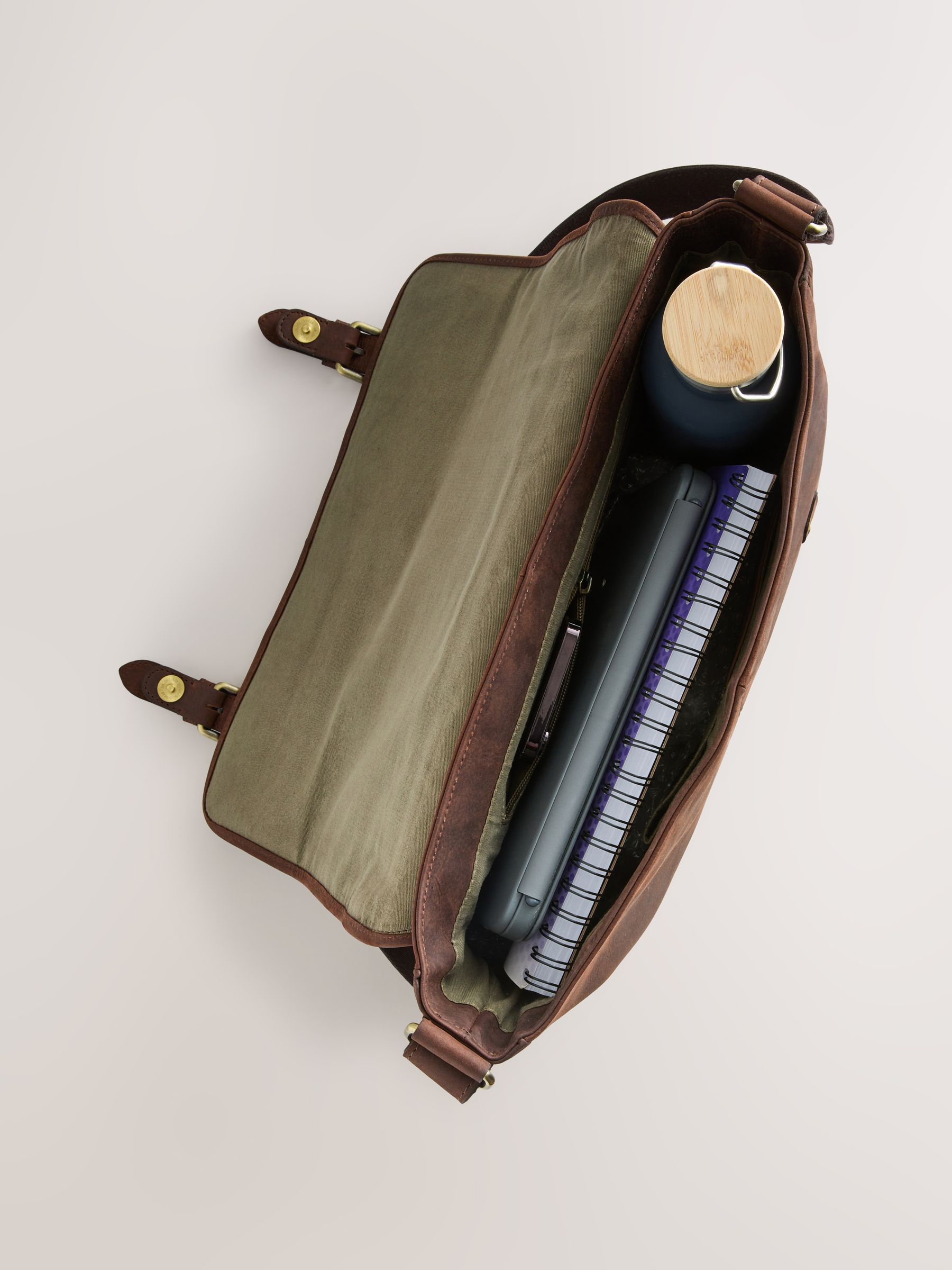Buy Brown 100% Leather Messenger Bag from the Next UK online shop