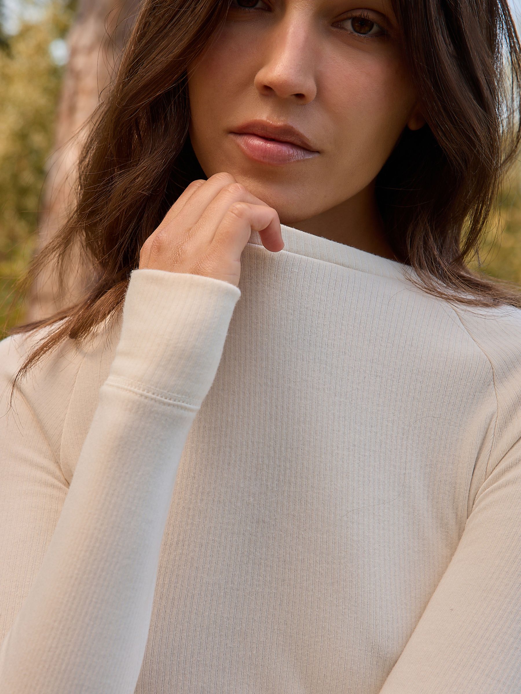 Buy Ecru White Thermal Raglan Long Sleeve Crew Neck Top from Next Israel