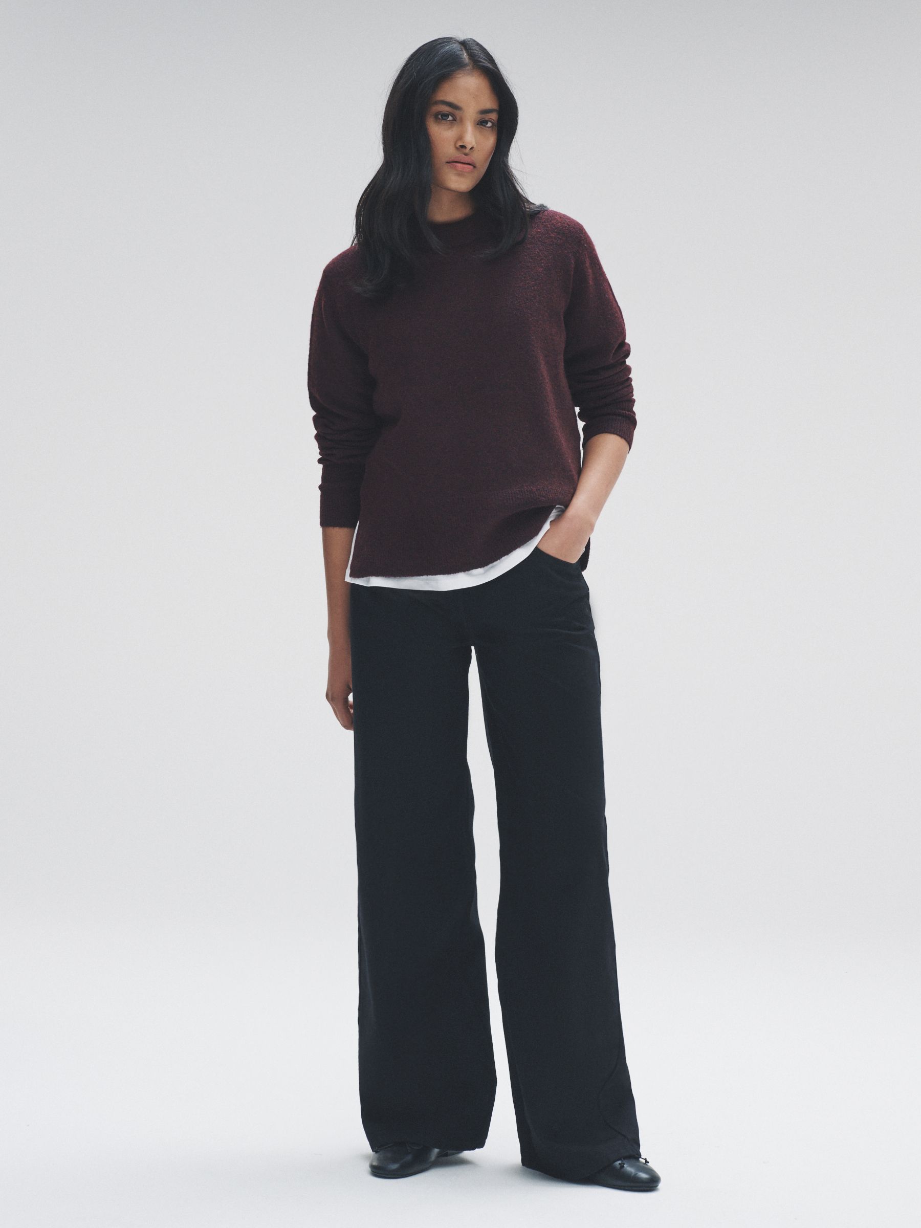 Buy The Set 3 Pack Crew Neck Knitted Jumpers with Wool Navy Blue ...