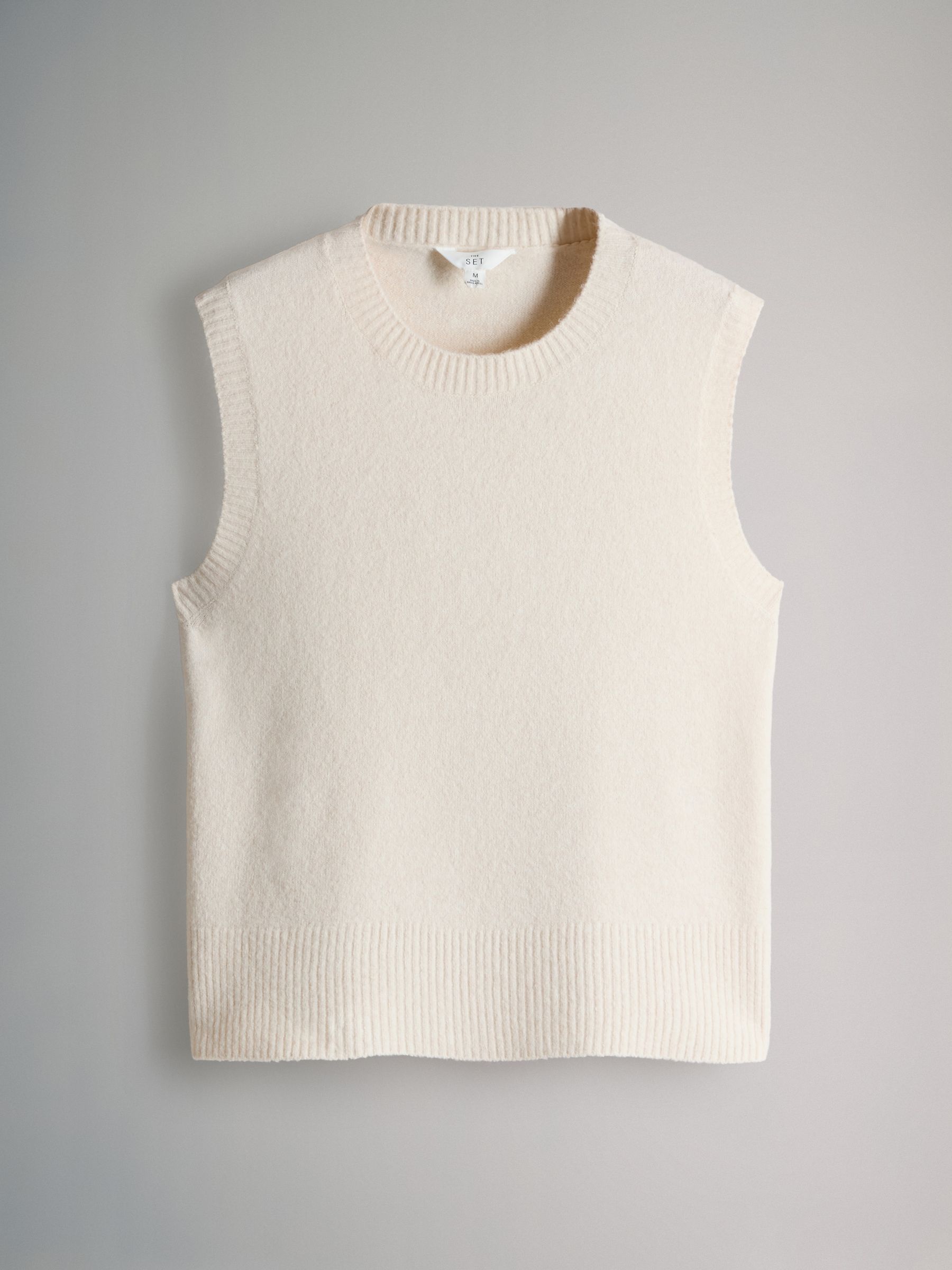 Buy The Set 3 Pack Knitted Vest Tank Tops With Wool Black/Grey Marl ...