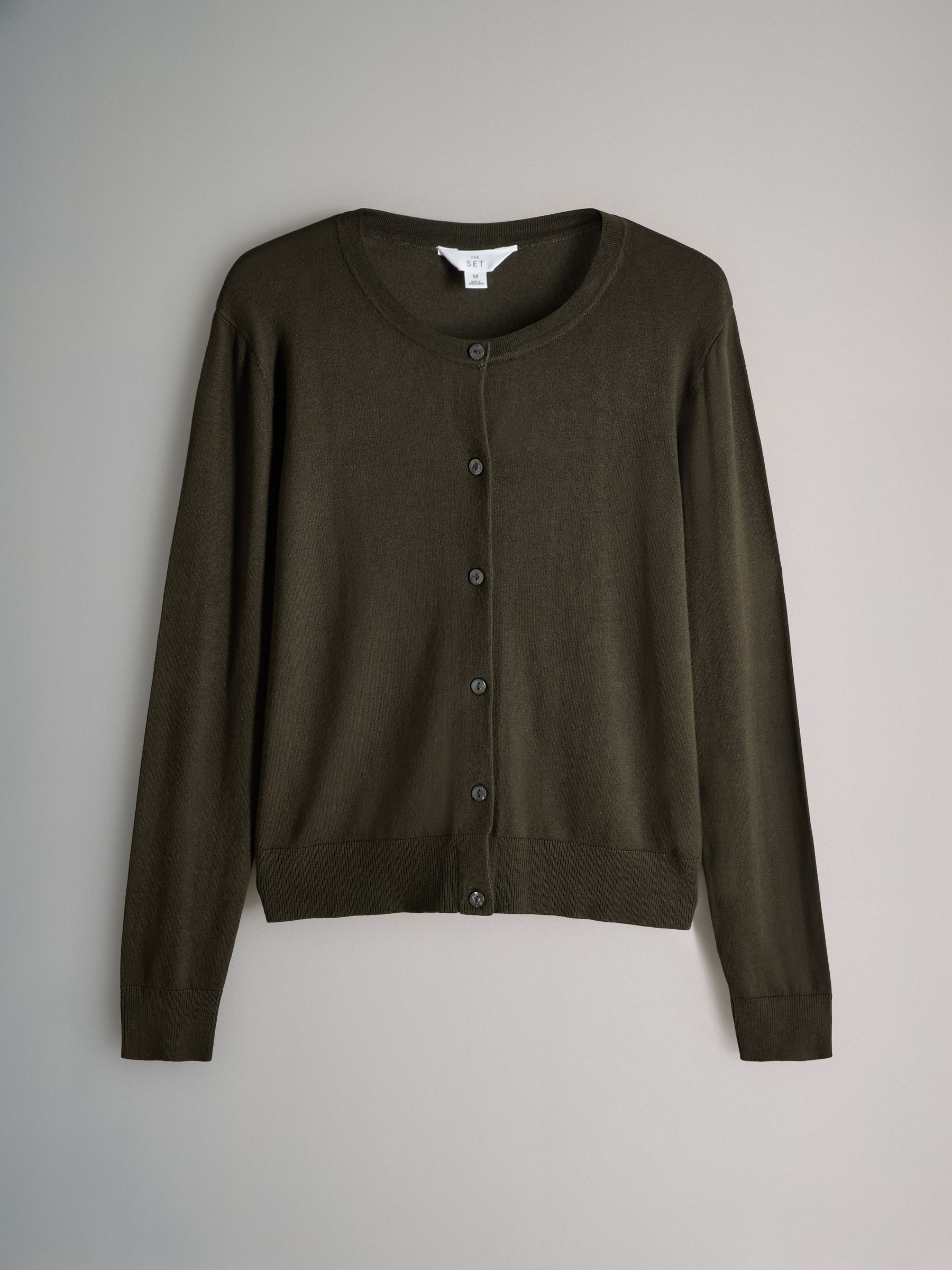 Buy The Set 3 Pack Fine Knit Button Through Cardigans Black/Red/Khaki ...