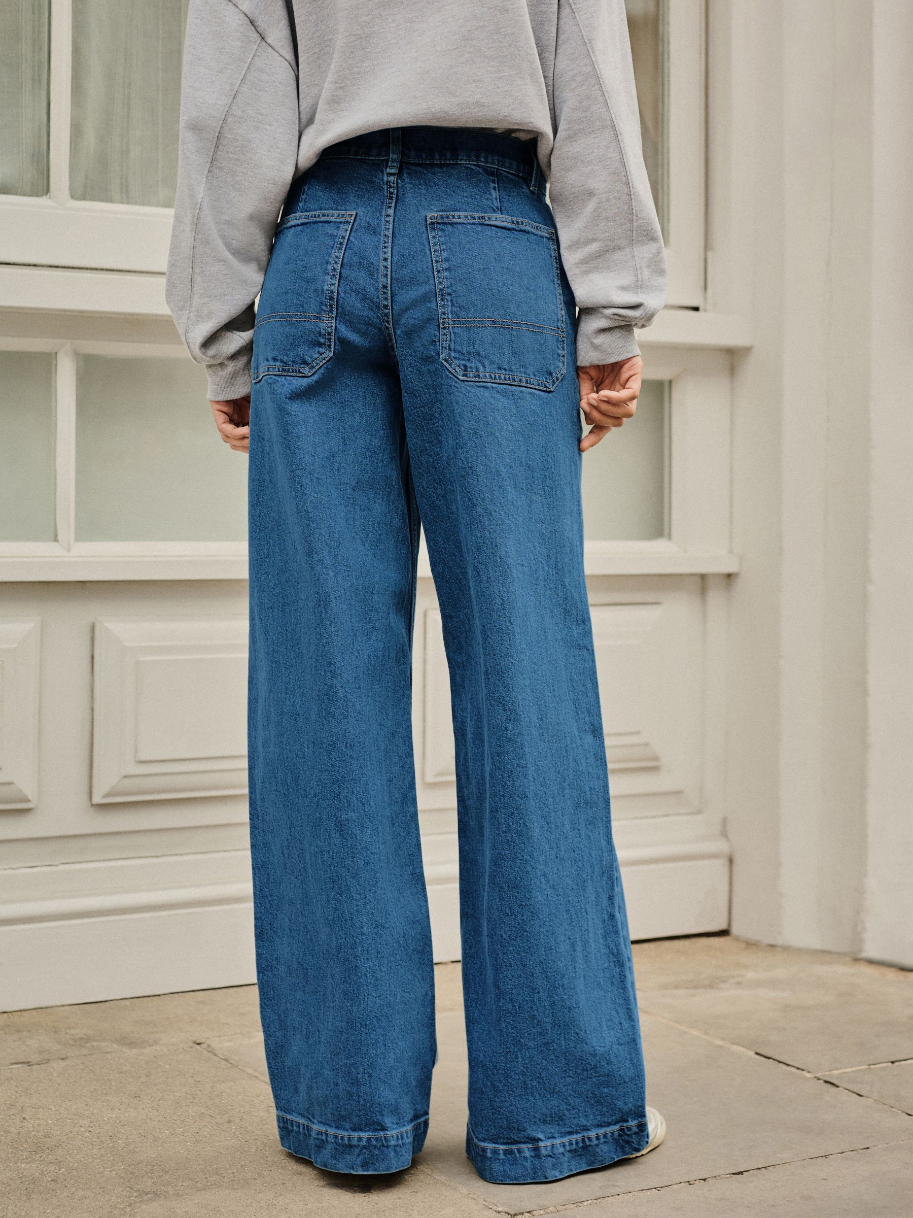 Buy Dark Blue Utility Wide Leg Jeans from the Next UK online shop