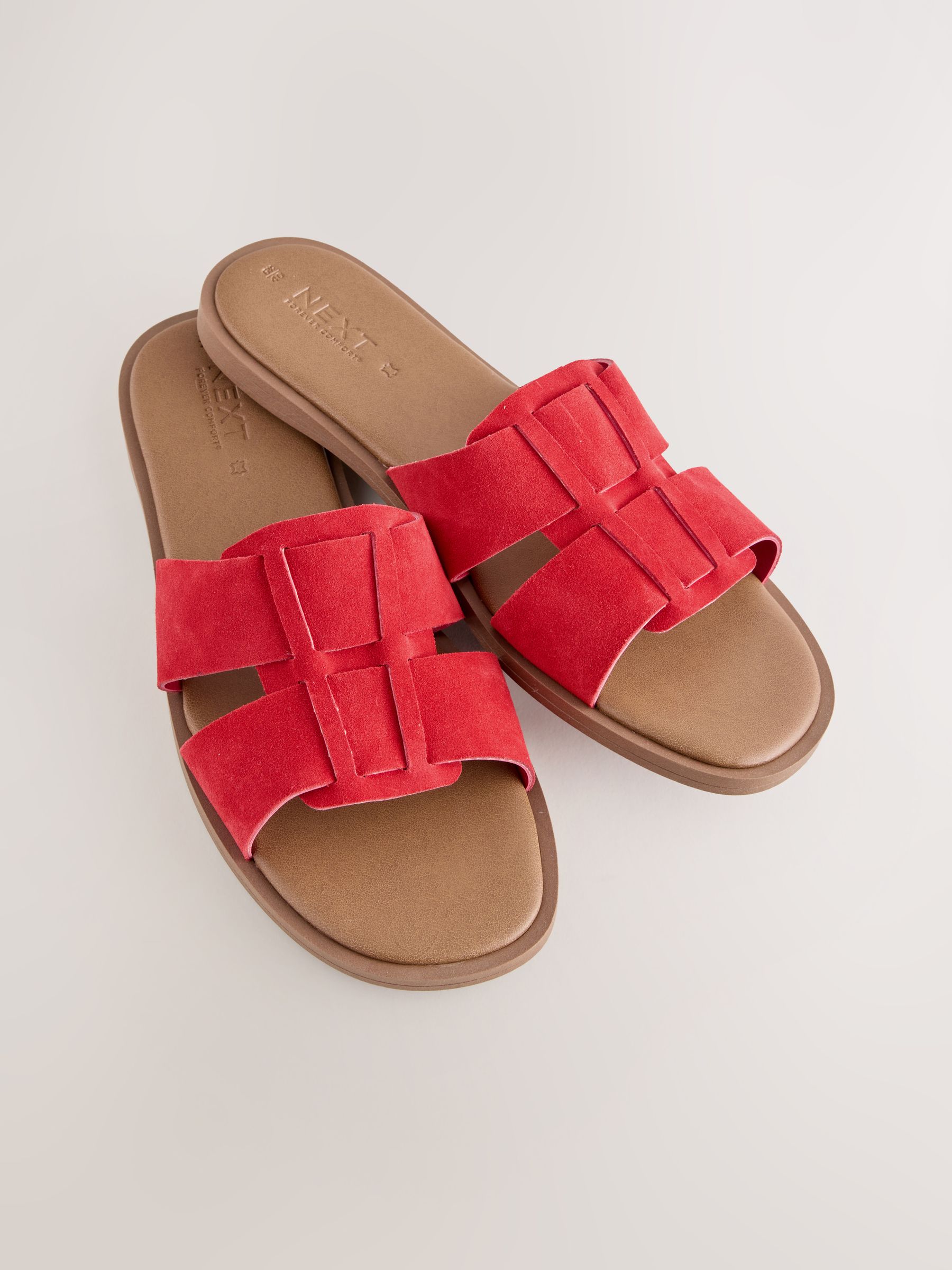 Buy Red Standard/Wide Fit Slot Mule Sandals from the Next UK online shop