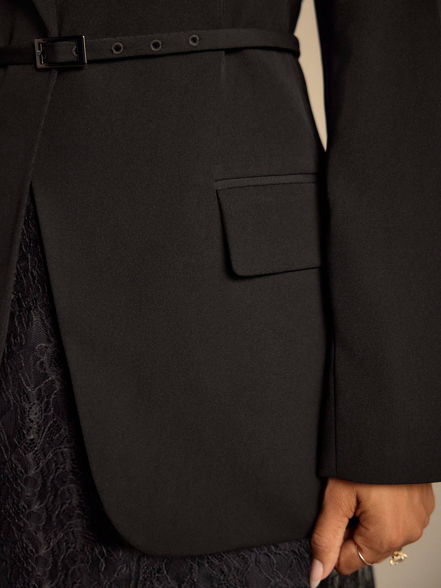 Buy Black Single Breasted Skinny Belt Blazer from the Next UK online shop
